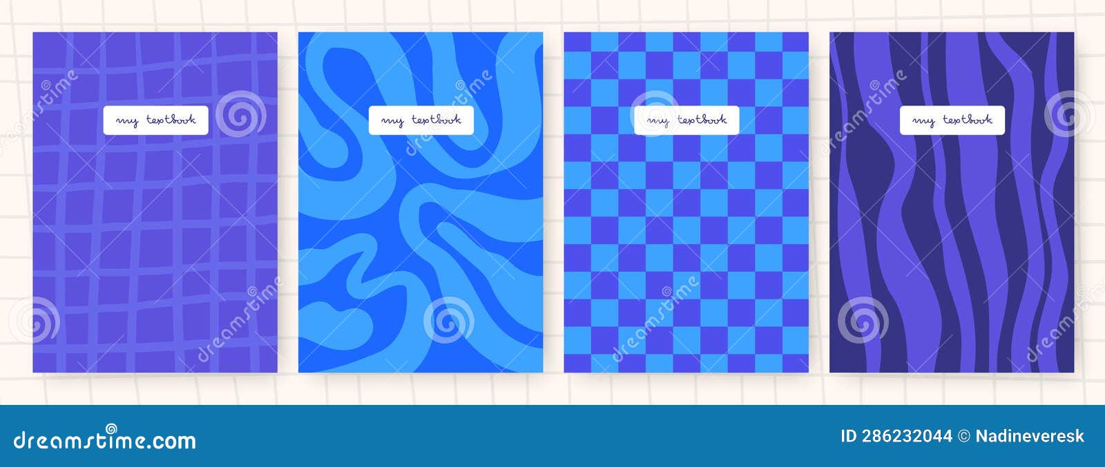 School Textbook, Notebook Covers Set. Cute Hand Drawn Doodle Page ...