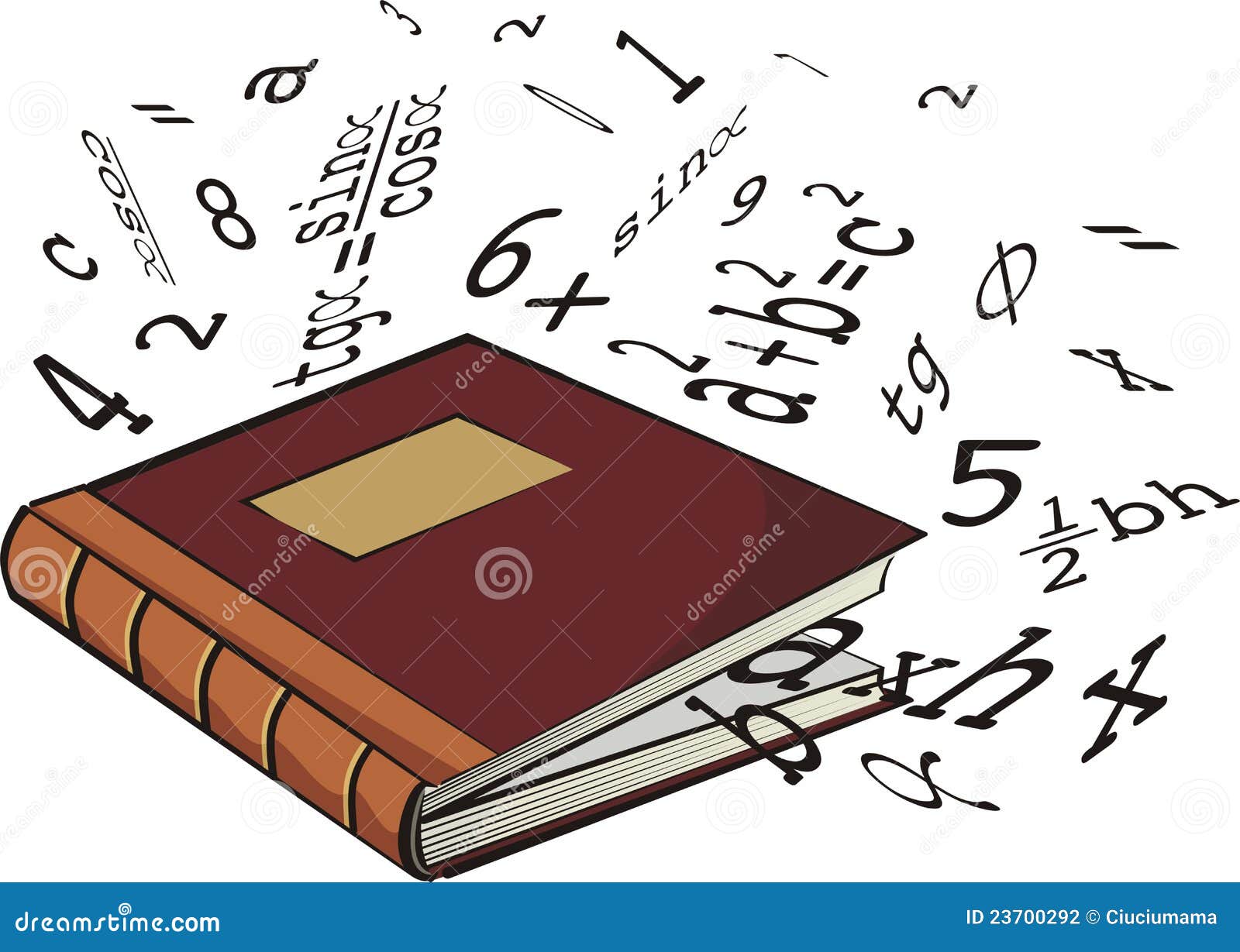 School Textbook - Numbers and Mathematical Formula Stock Vector ...