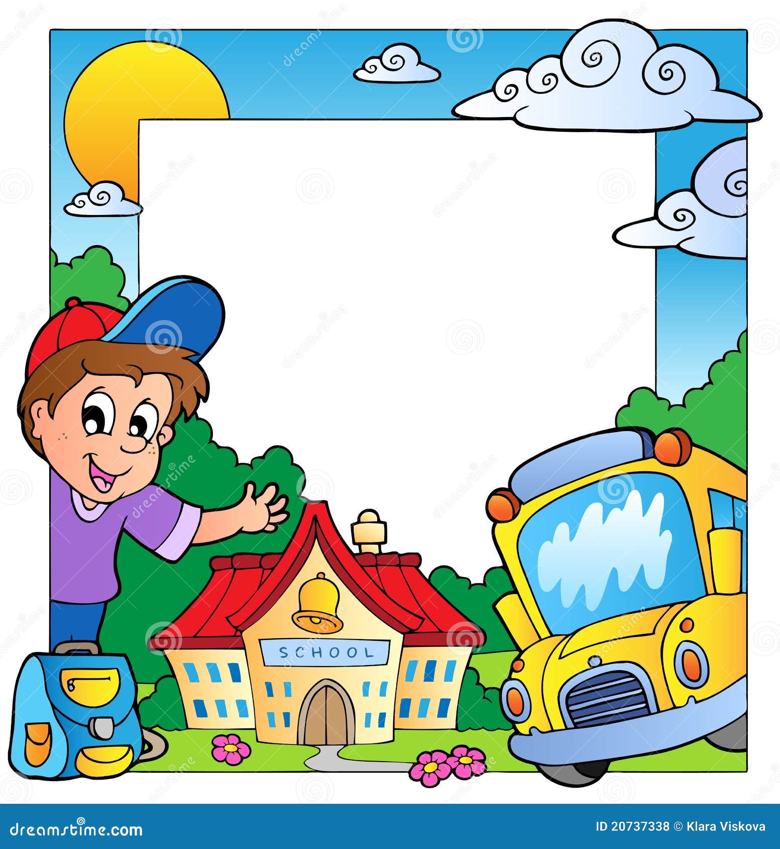 School theme frame 1 stock vector. Illustration of design - 20737338