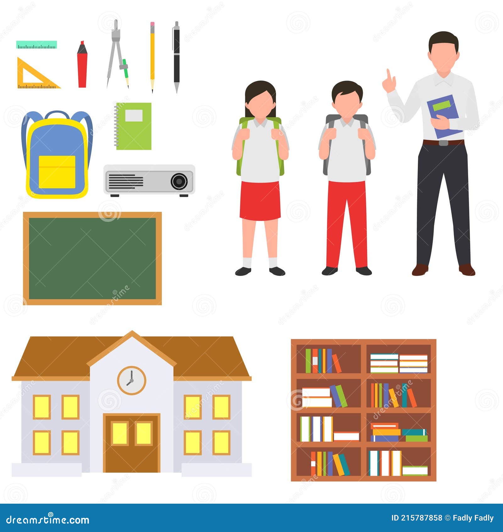 School Theme Vector Design Illustration. the Things we Can Find in ...