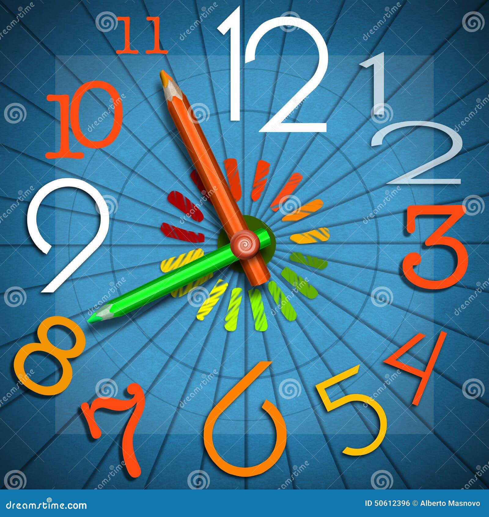 Colorful Clock Faces Vintage Modern Parts Index Dial Watch Arrows ...