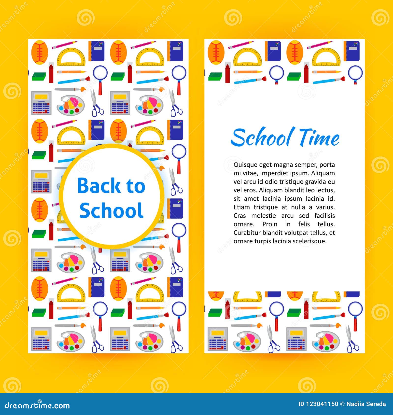 School time flyer stock vector. Illustration of arts - 123041150