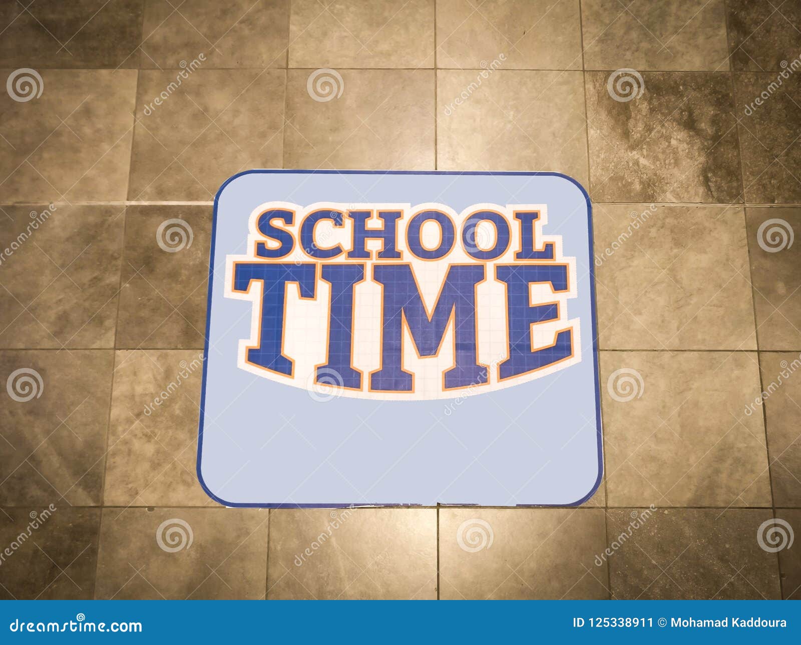 School Time Sign in Pink Color on the Wall Stock Image - Image of ...