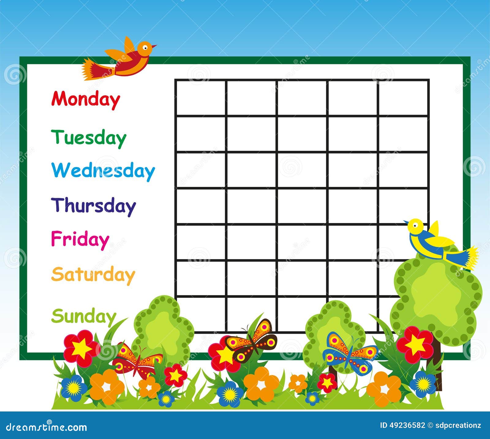 School time table stock illustration. Illustration of schedule - 49236582