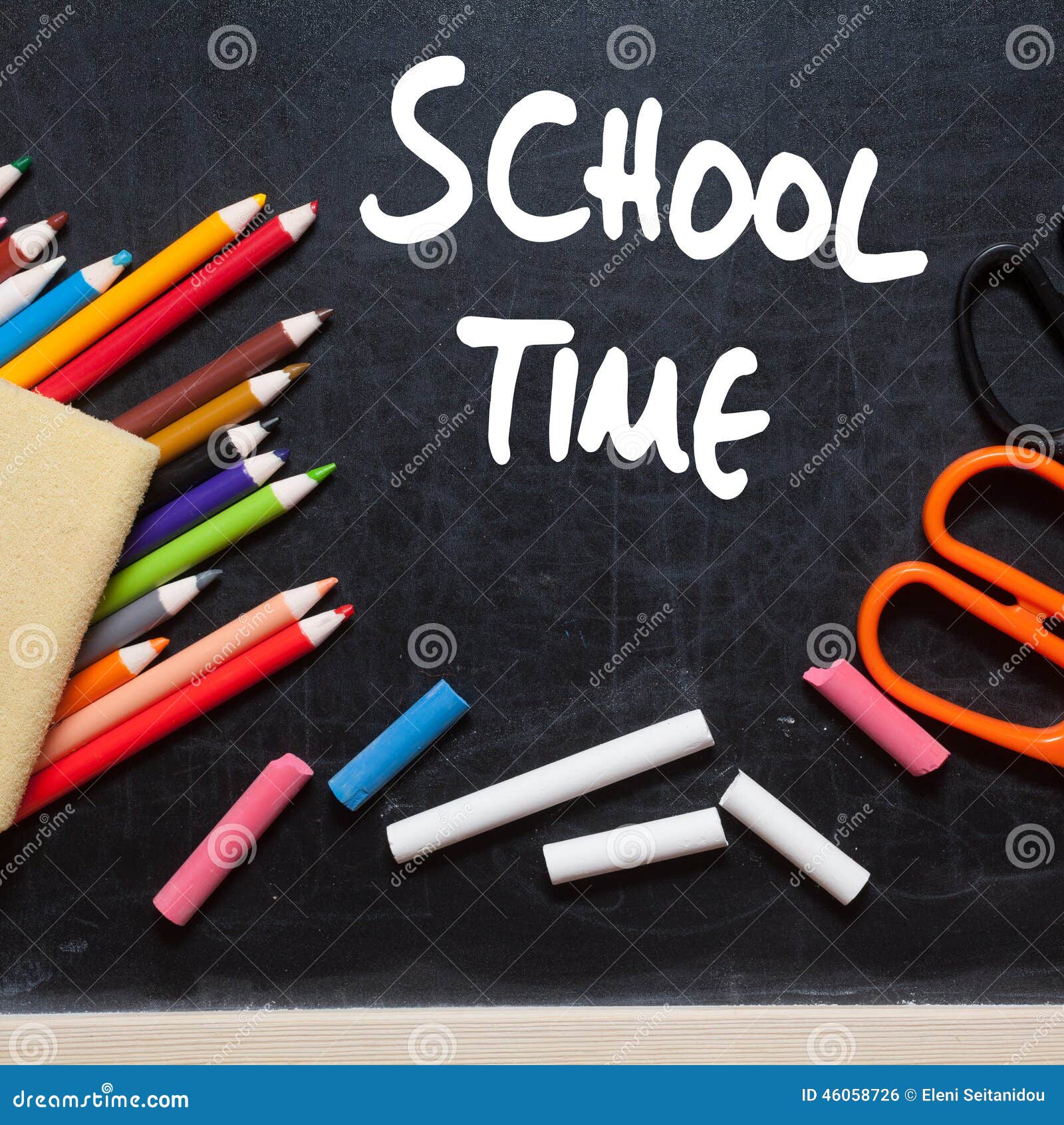 School time stock photo. Image of student, chalk, time - 46058726