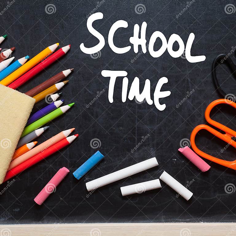 School time stock photo. Image of student, chalk, time - 46058726