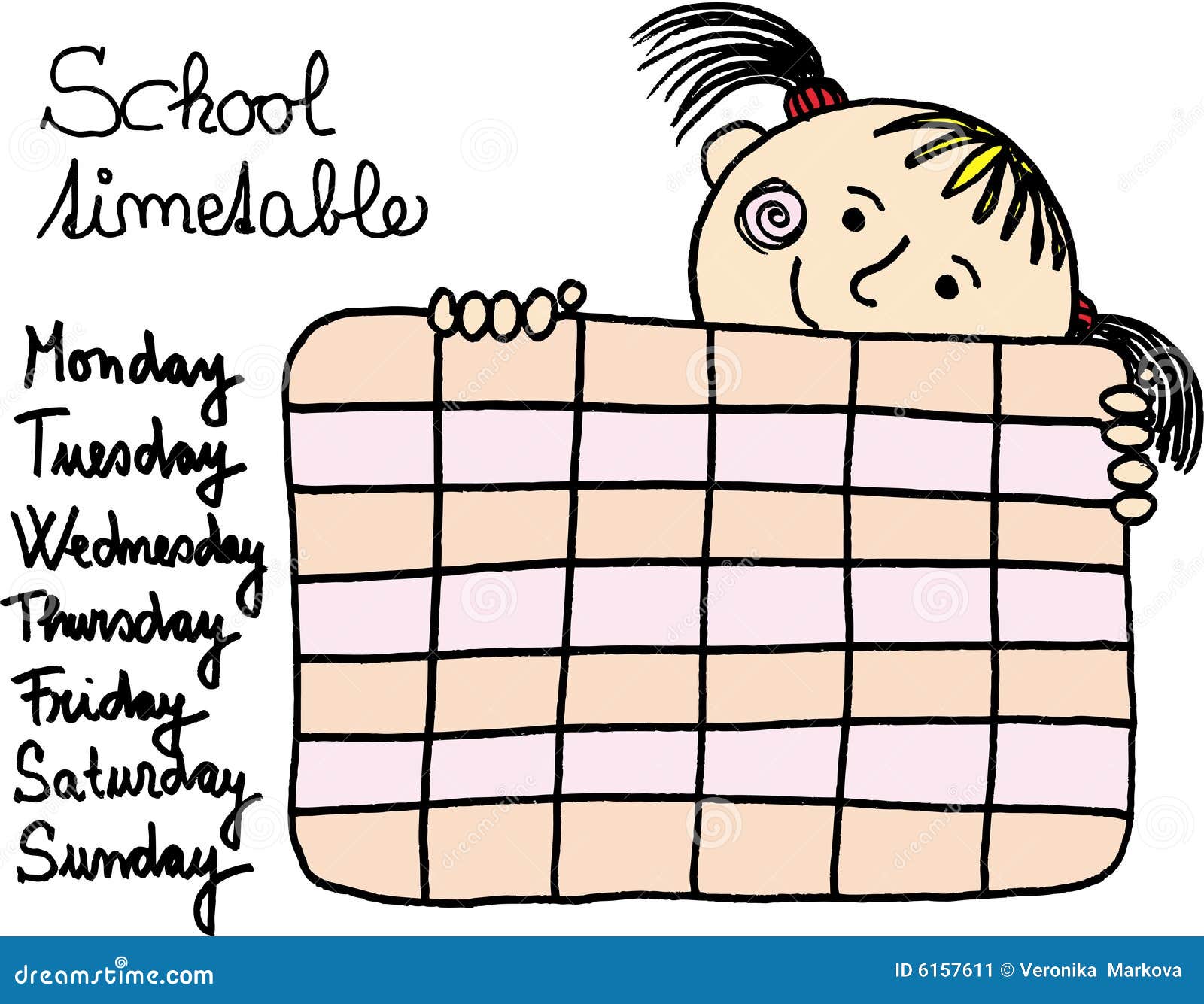 School Timetable With Cartoon Sea Animals In Background | CartoonDealer ...