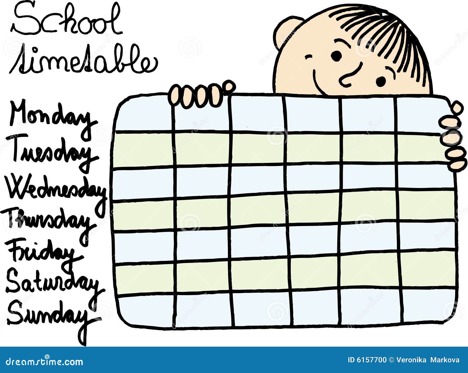 School Timetable With Kids Cartoon Vector | CartoonDealer.com #25931389
