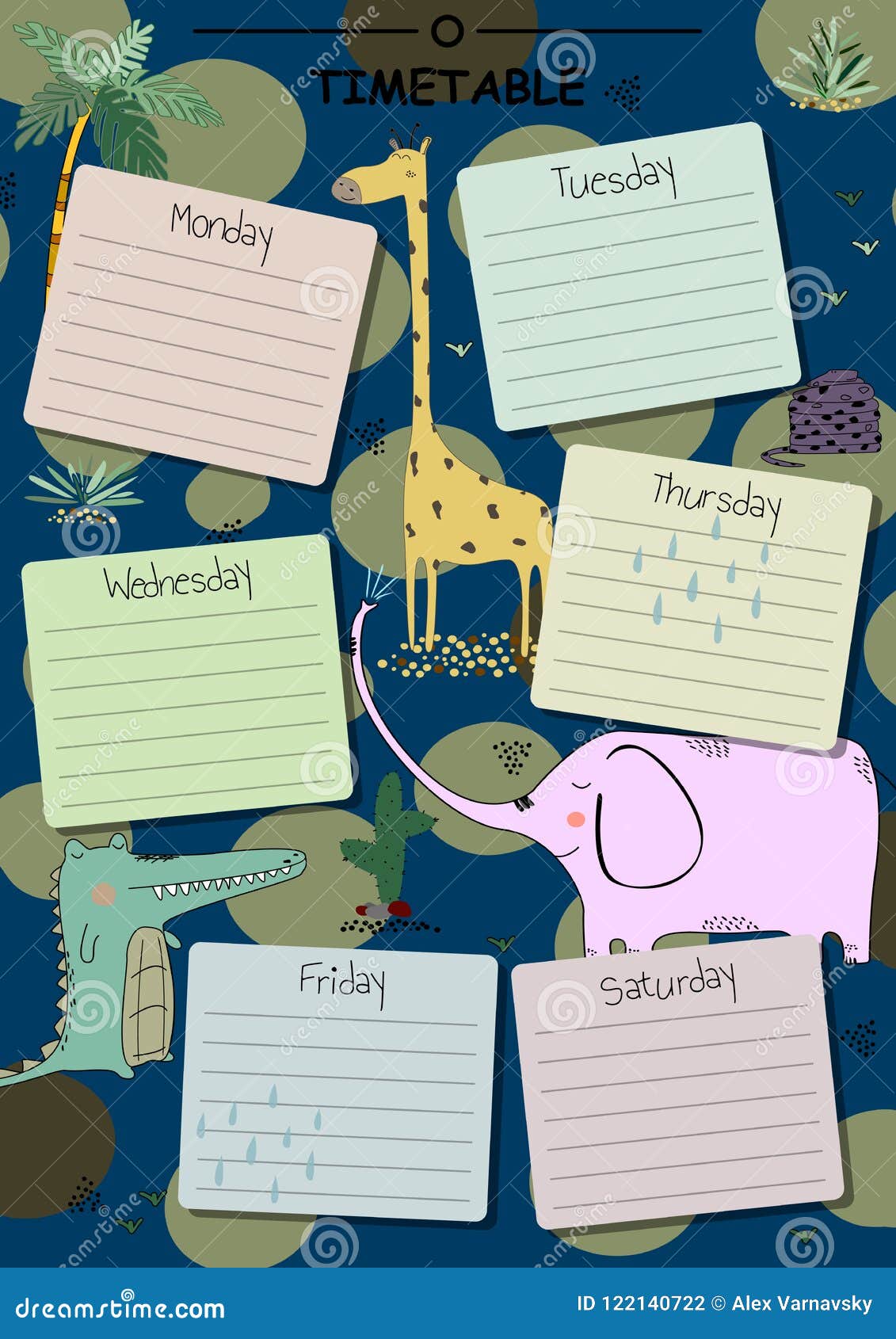 School Timetable Background for Students or Pupils. Stock Vector ...