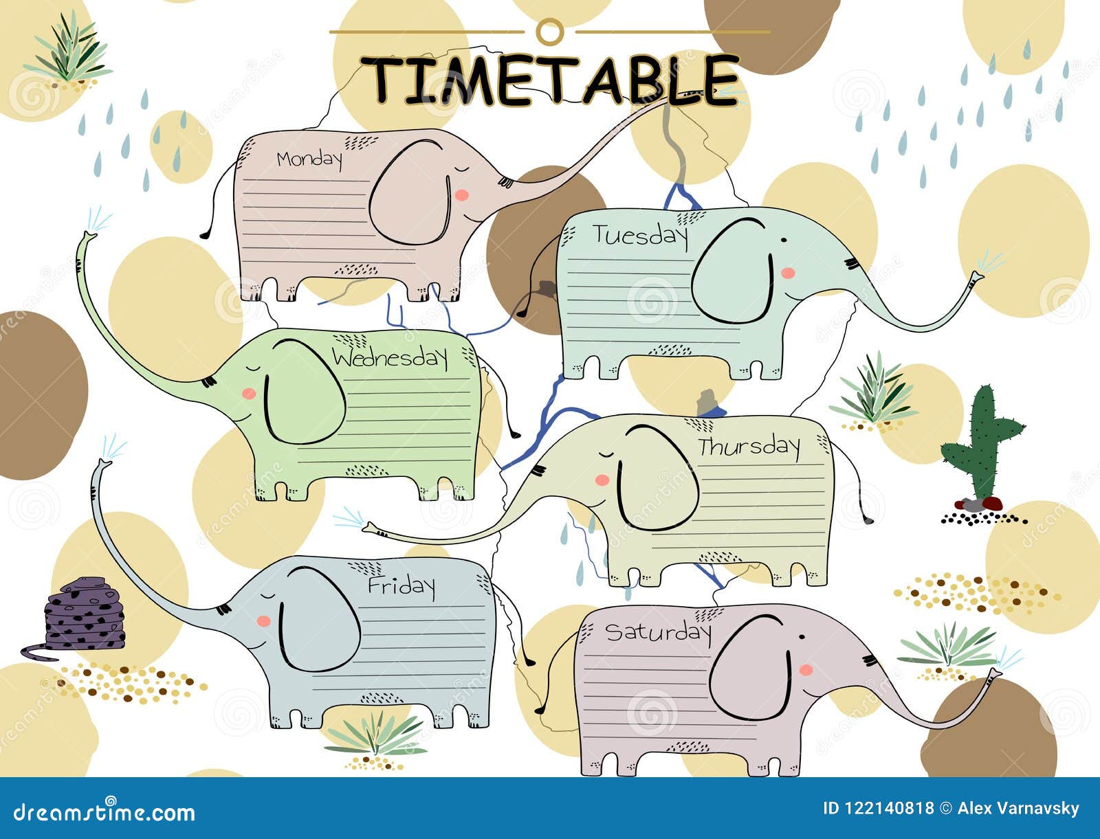 School Timetable Background for Students or Pupils. Stock Vector ...