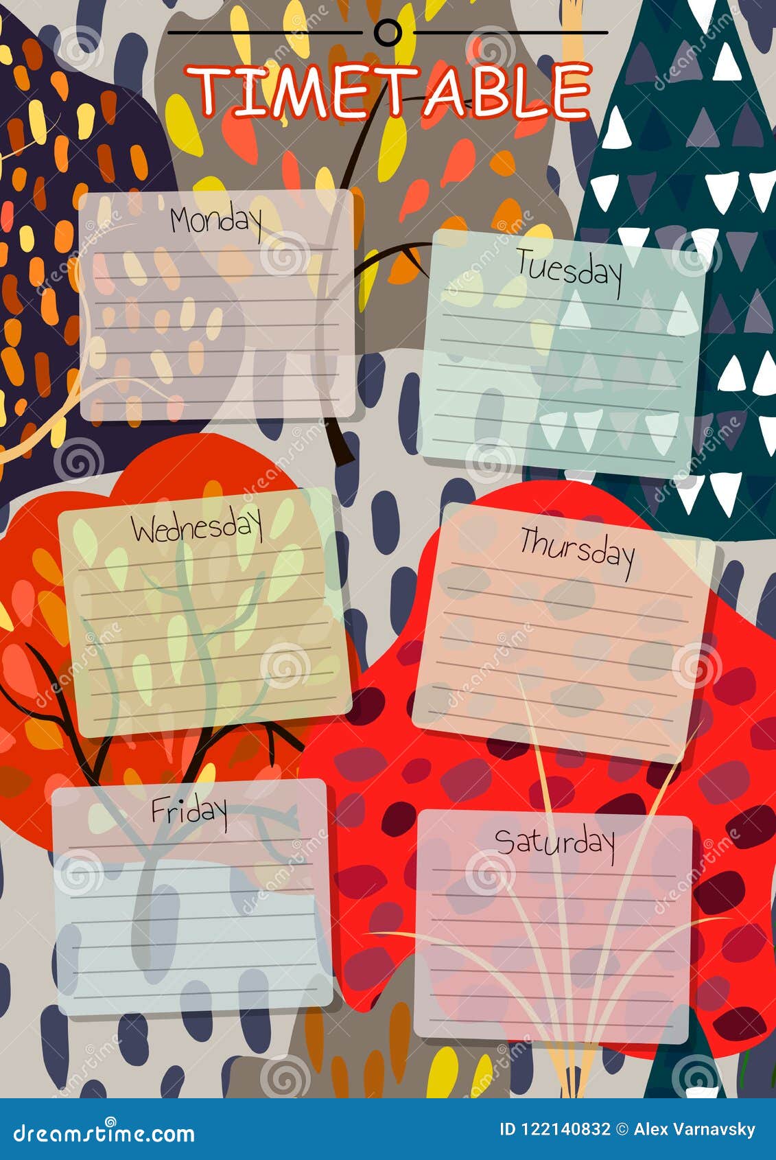 School Timetable Background for Students or Pupils. Stock Vector ...