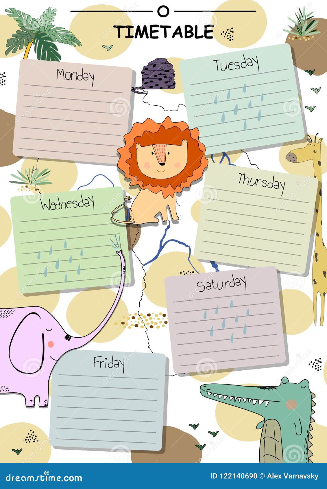 School Timetable Background for Students or Pupils. Stock Vector ...