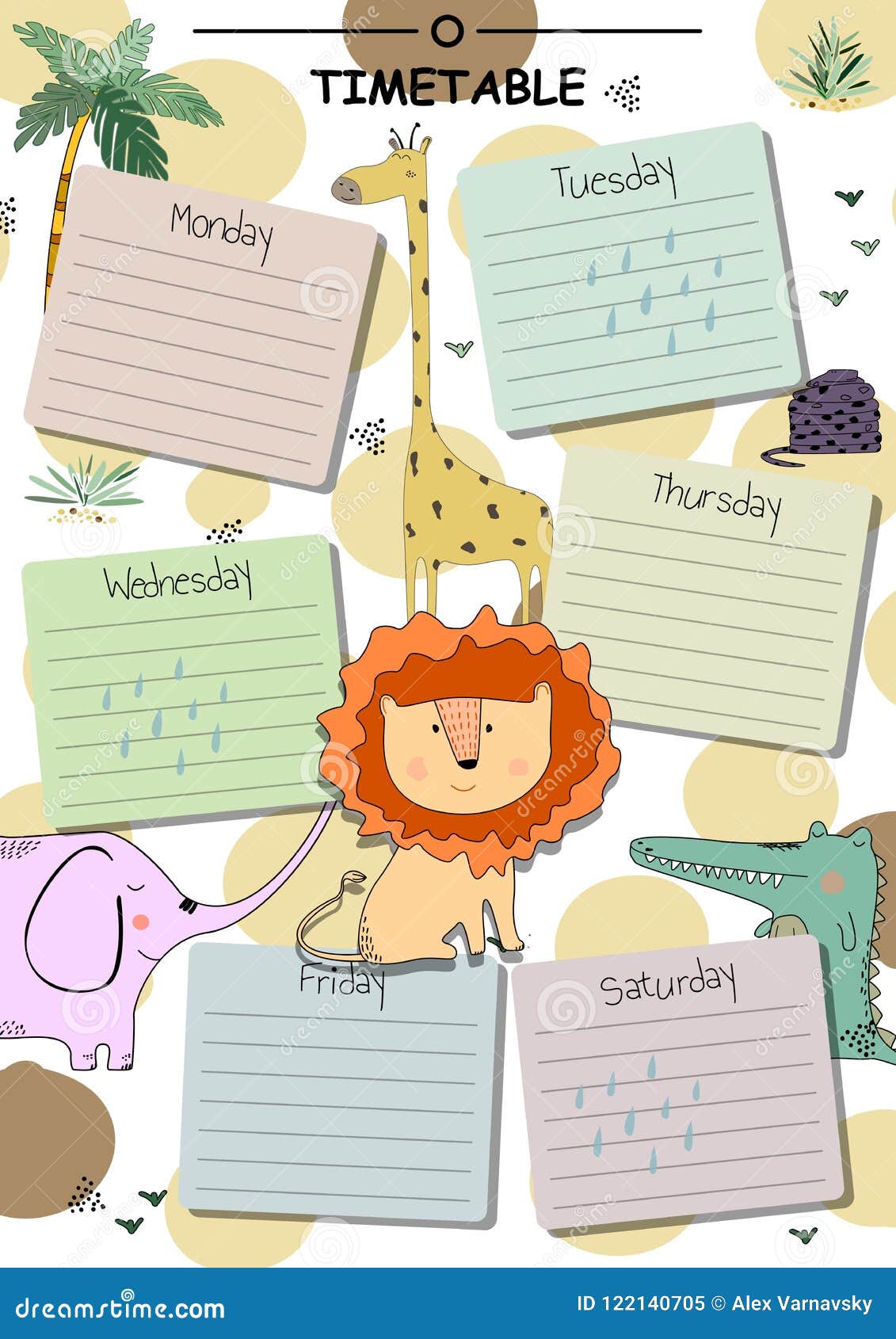 School Timetable Background for Students or Pupils. Stock Vector ...