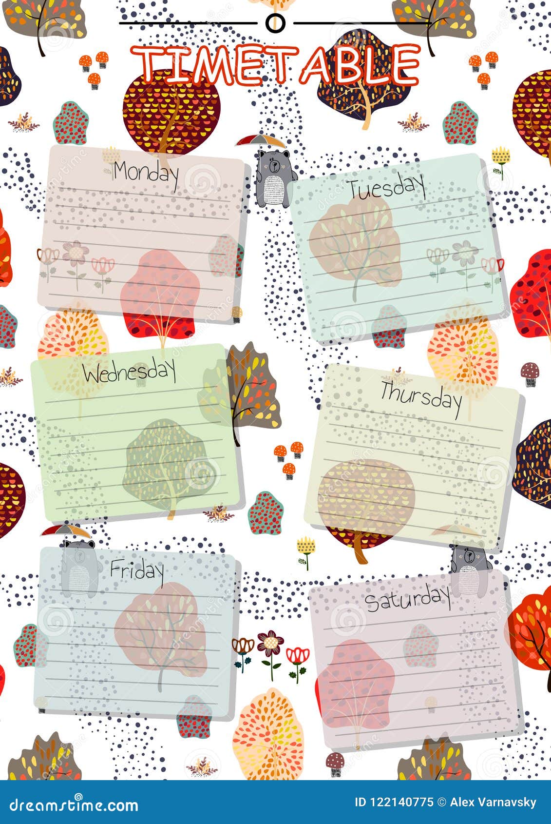 School Timetable Background for Students or Pupils. Stock Vector ...