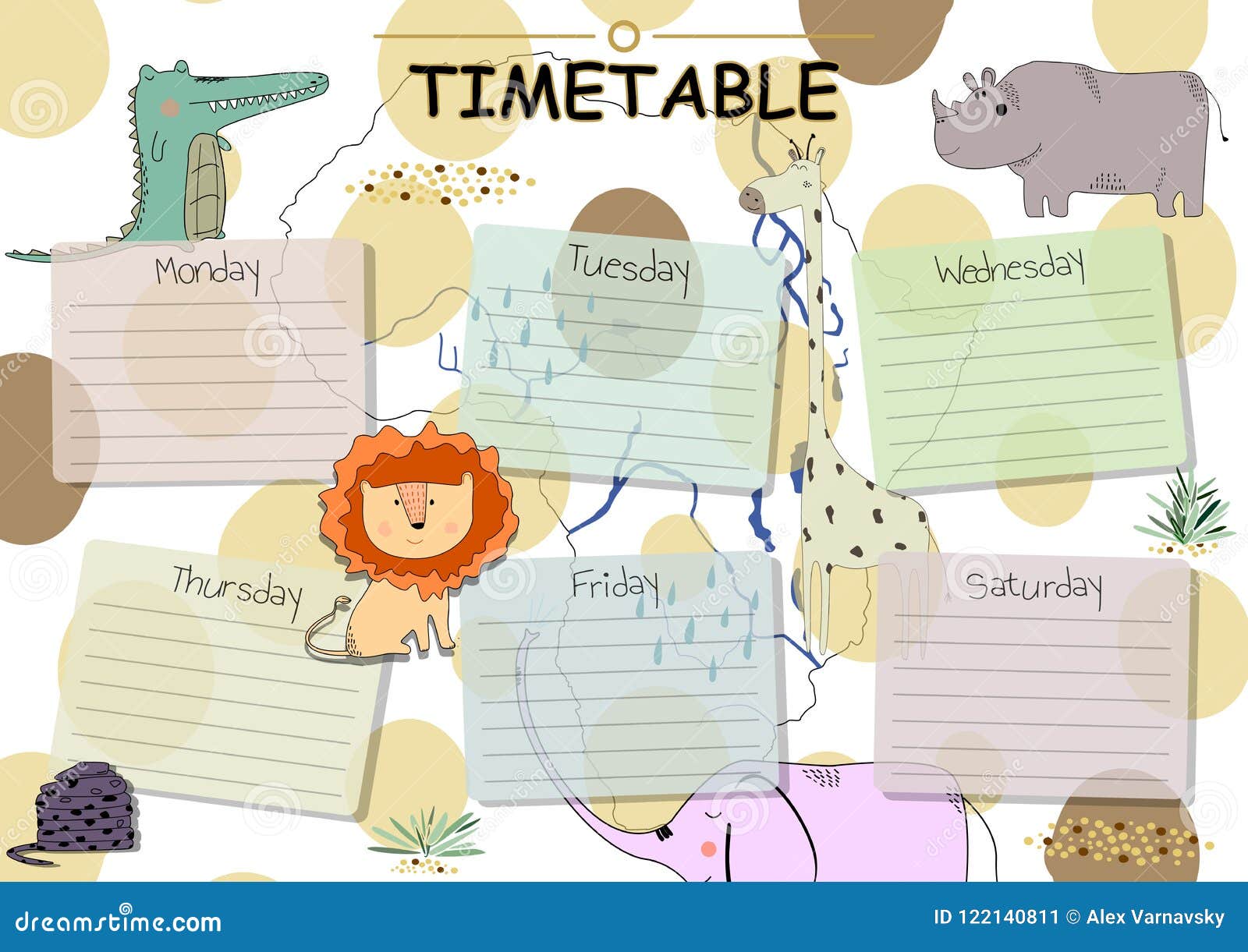 School Timetable Background for Students or Pupils. Stock Vector ...