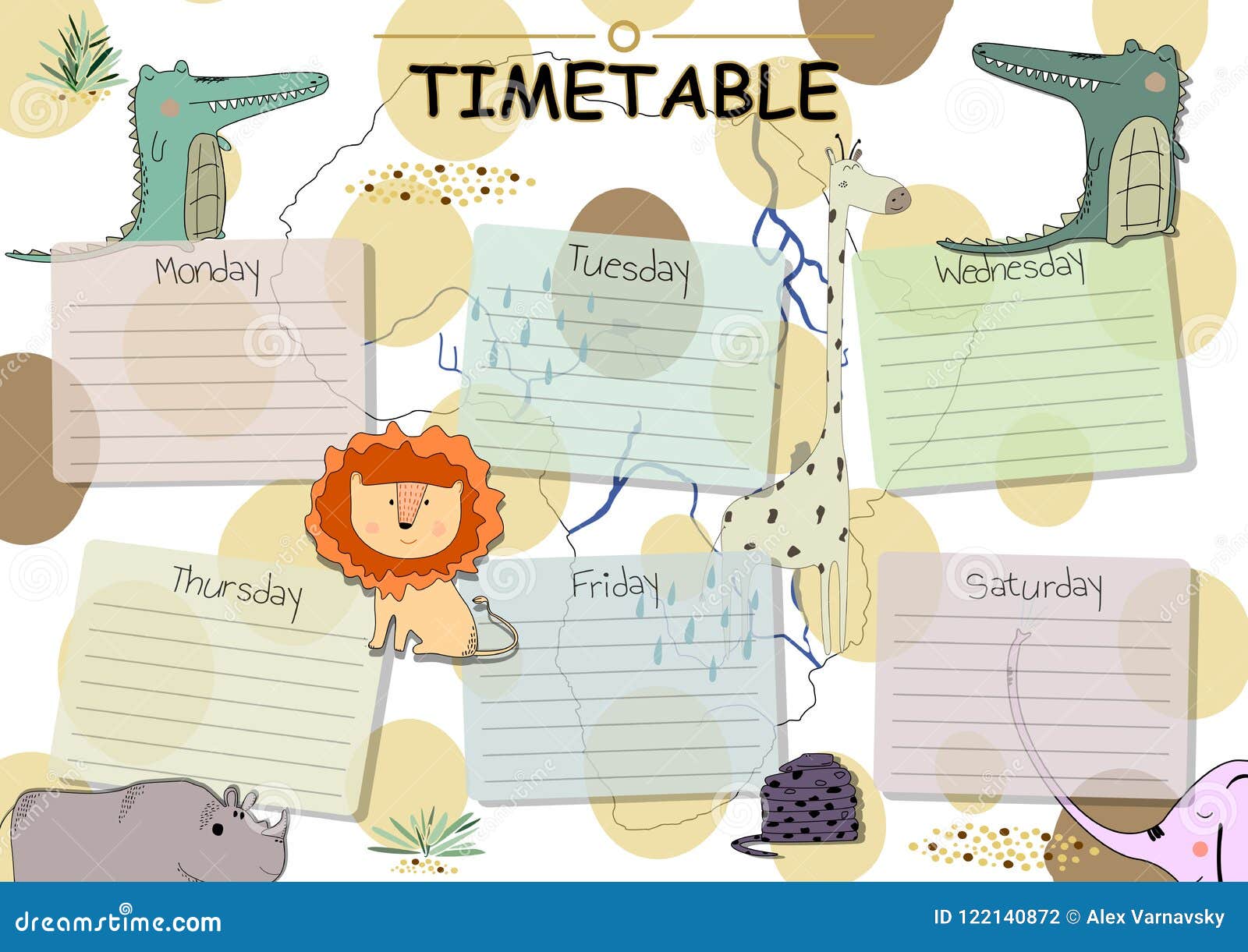 School Timetable Background for Students or Pupils. Stock Vector ...