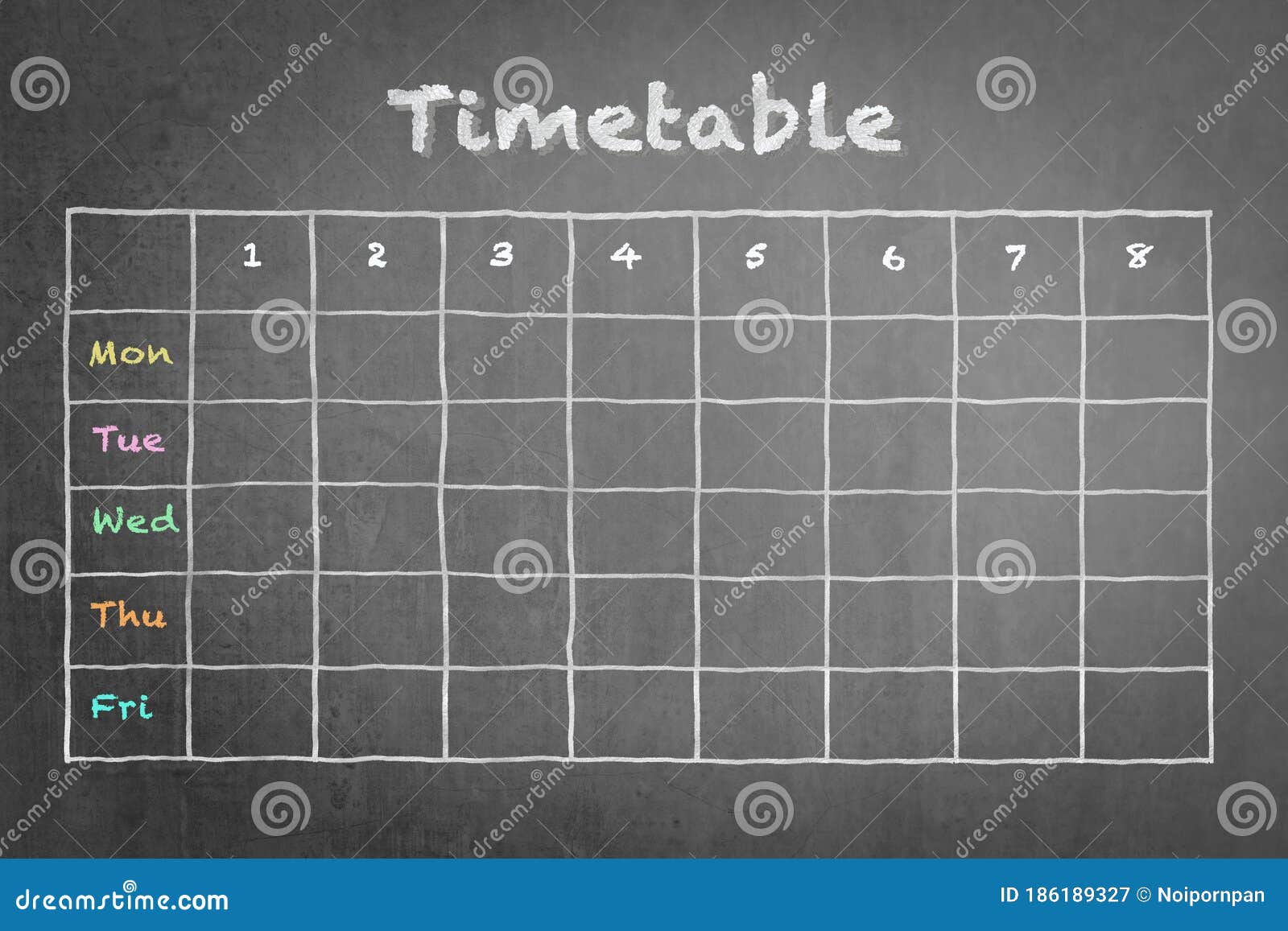 School Timetable on Black Chalkboard Background Stock Image - Image of ...