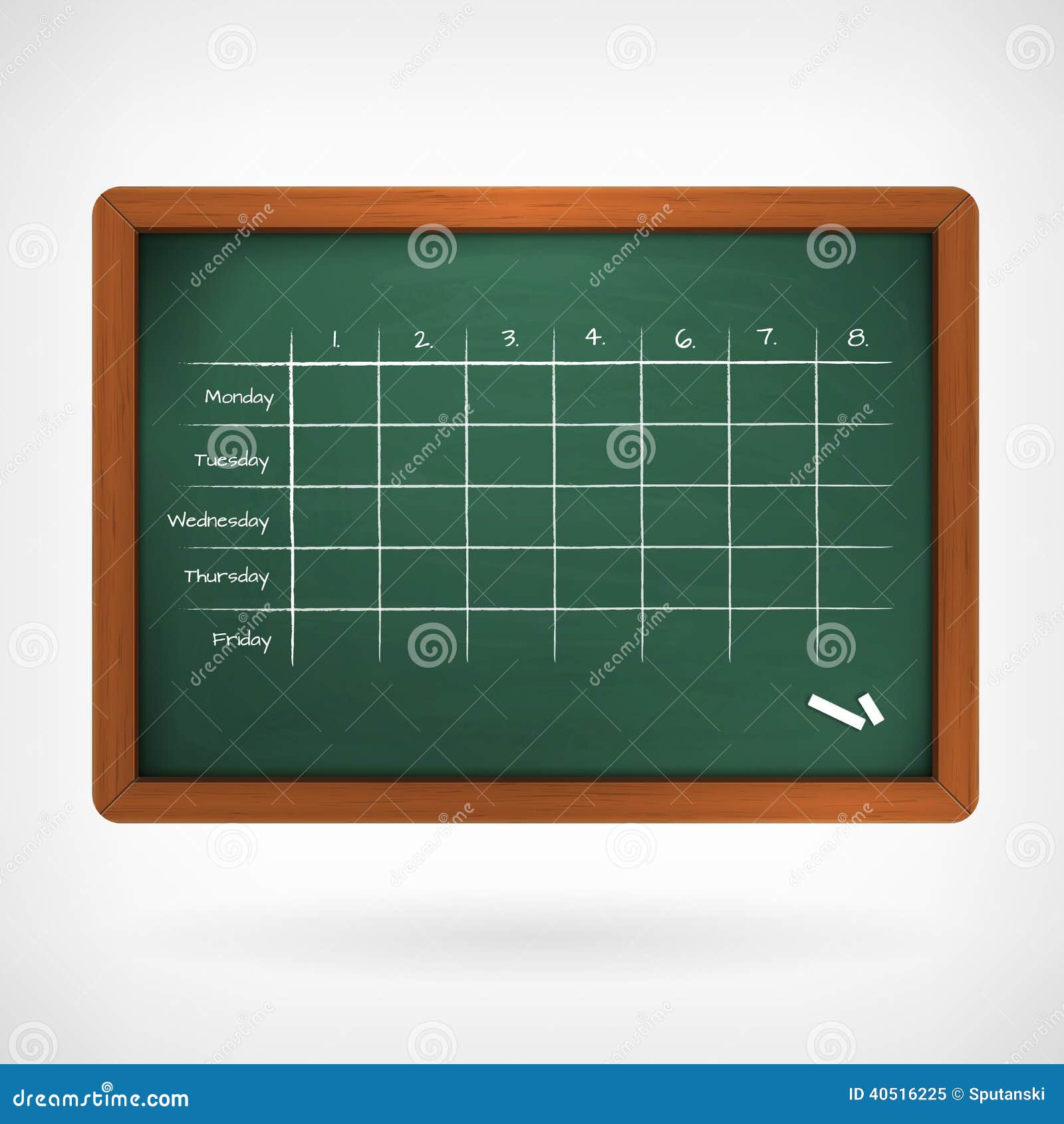 School Timetable on Chalkboard Illustration Stock Vector - Illustration ...