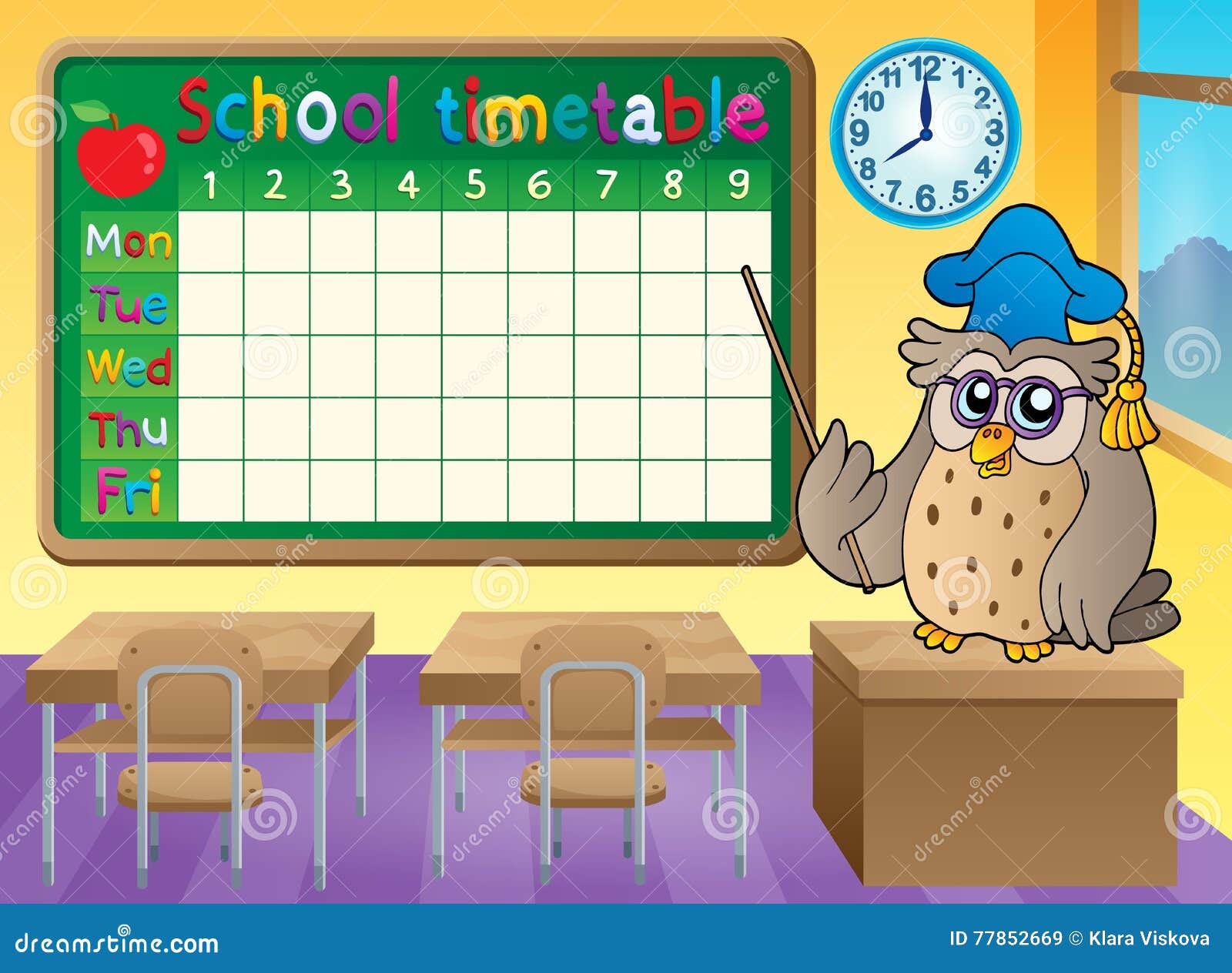 School Timetable Classroom Theme 3 Stock Vector - Illustration of ...