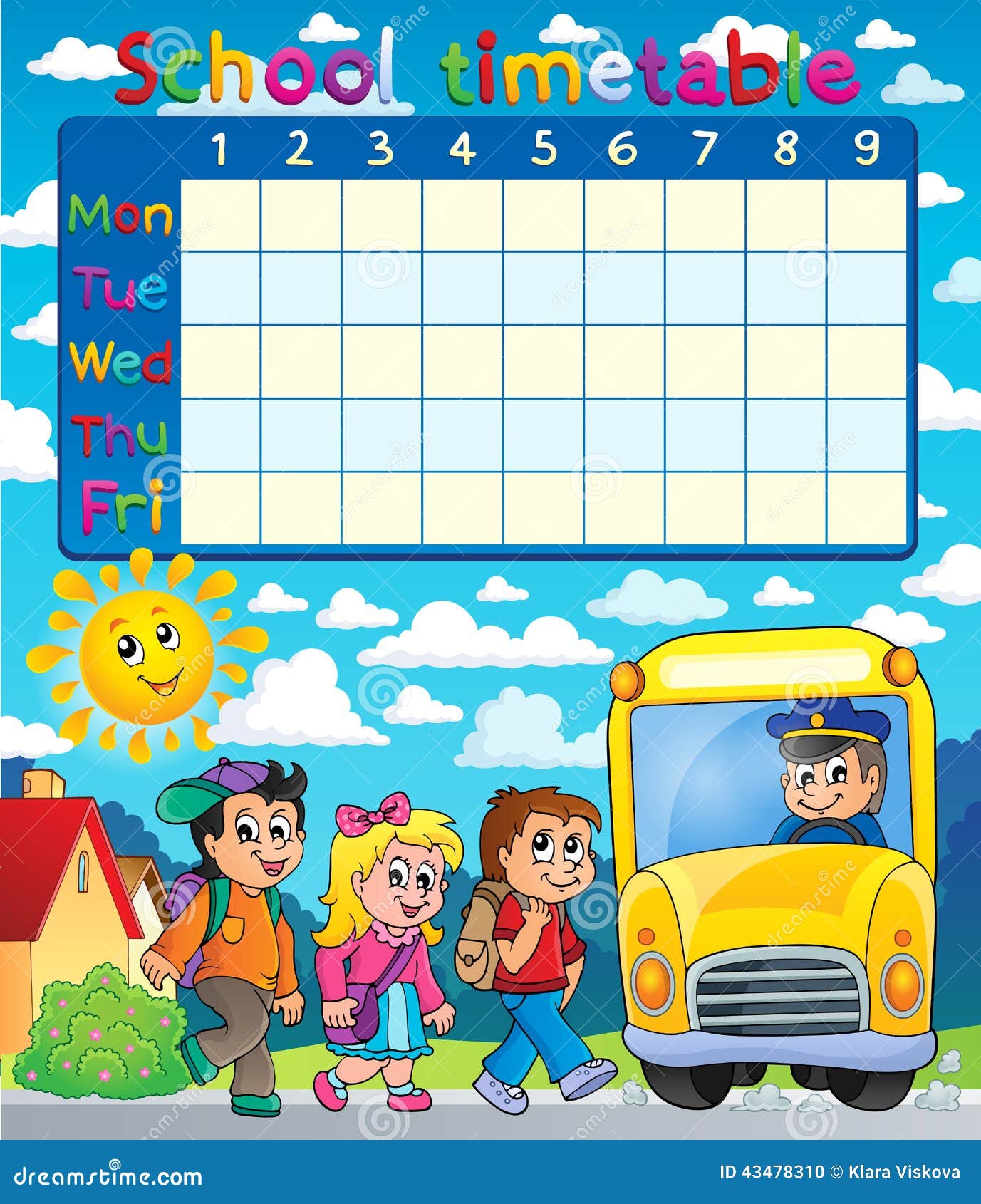 School Timetable Composition 6 Stock Vector - Illustration of education ...