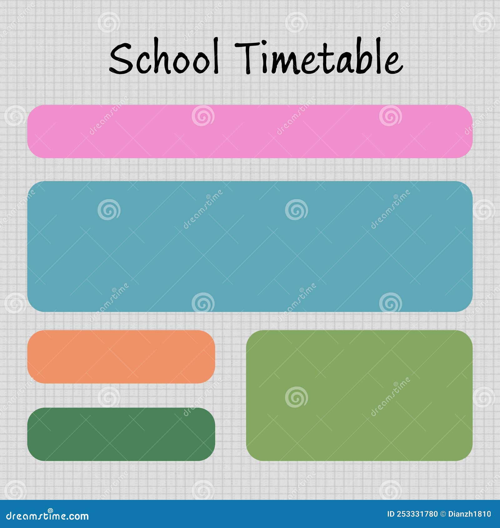 School Timetable with Difference Color. Vector Illustration Stock ...