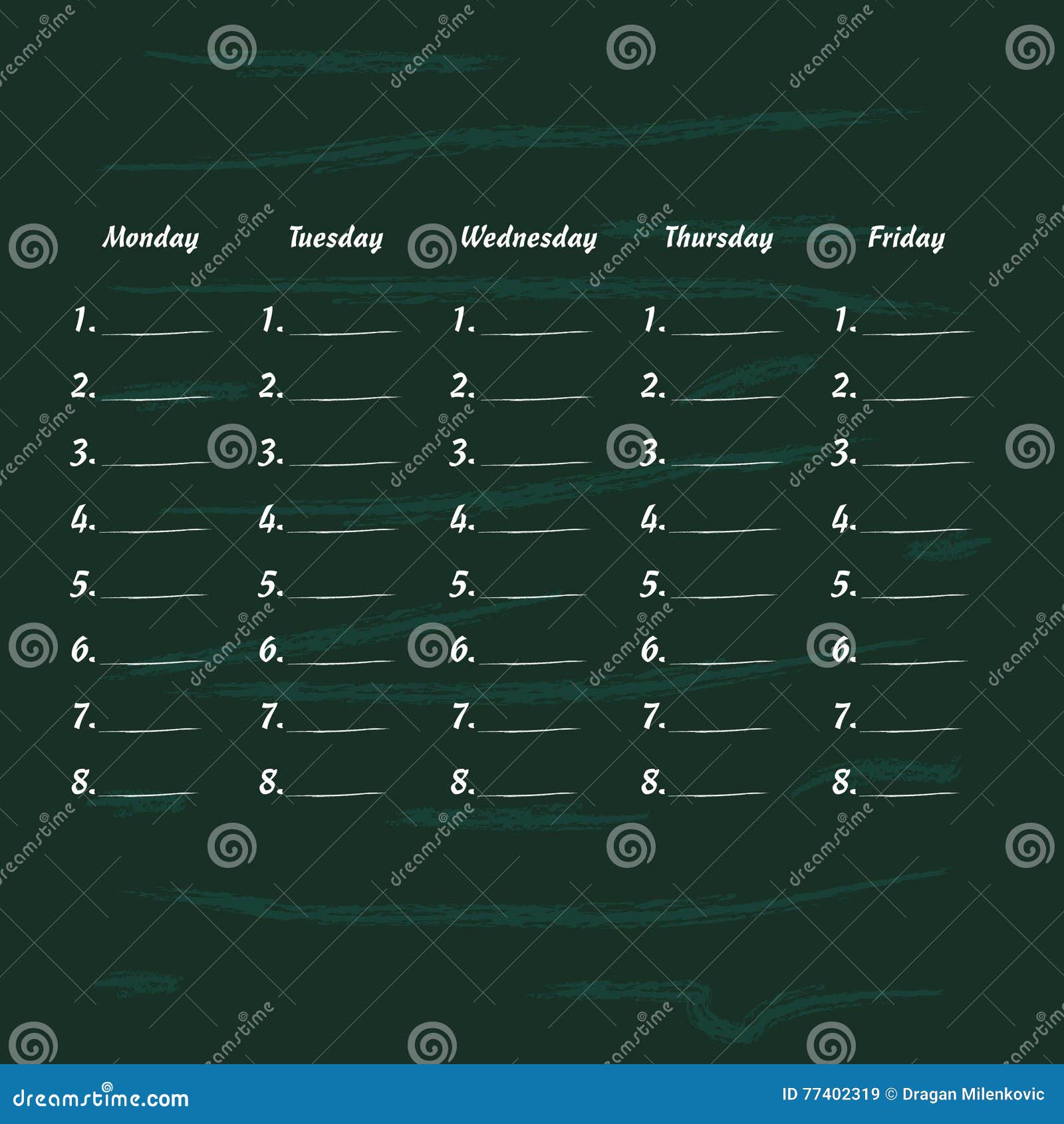 School Timetable Icon Illstration Part One Stock Vector - Illustration ...