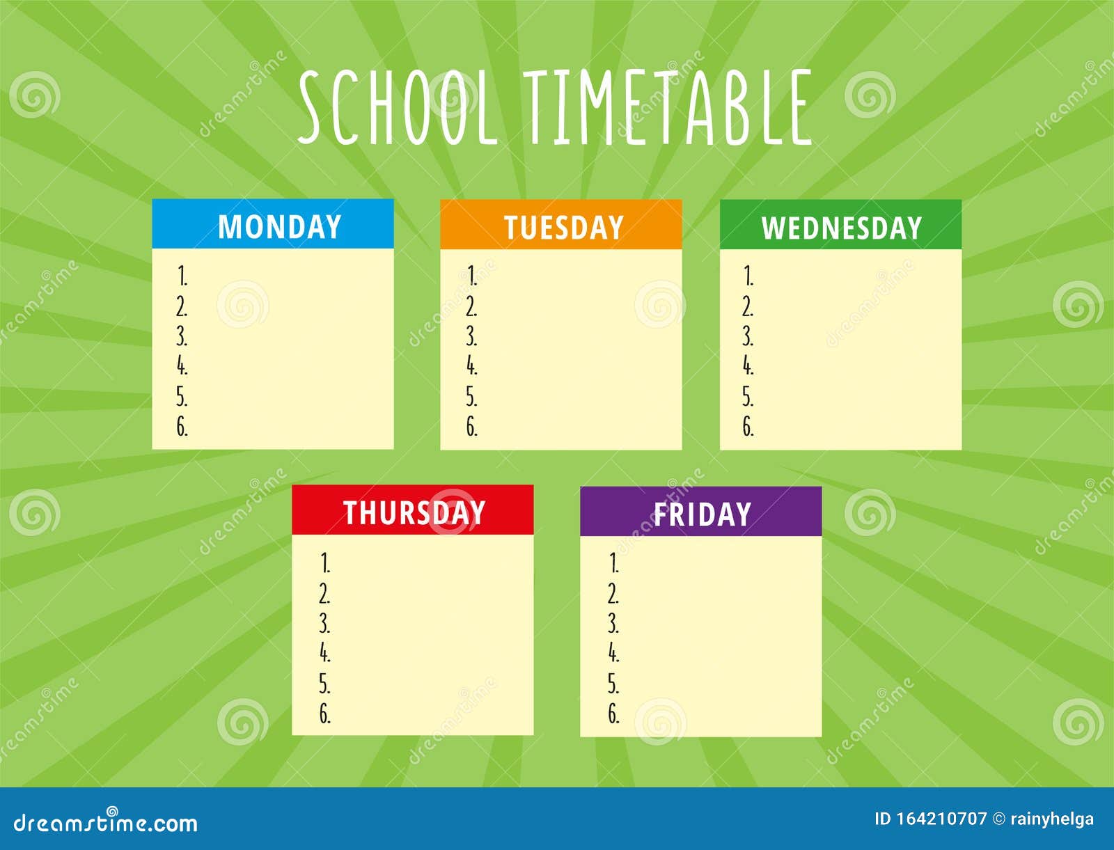 Timetable Green Alphabet Template Vector Illustration | CartoonDealer ...