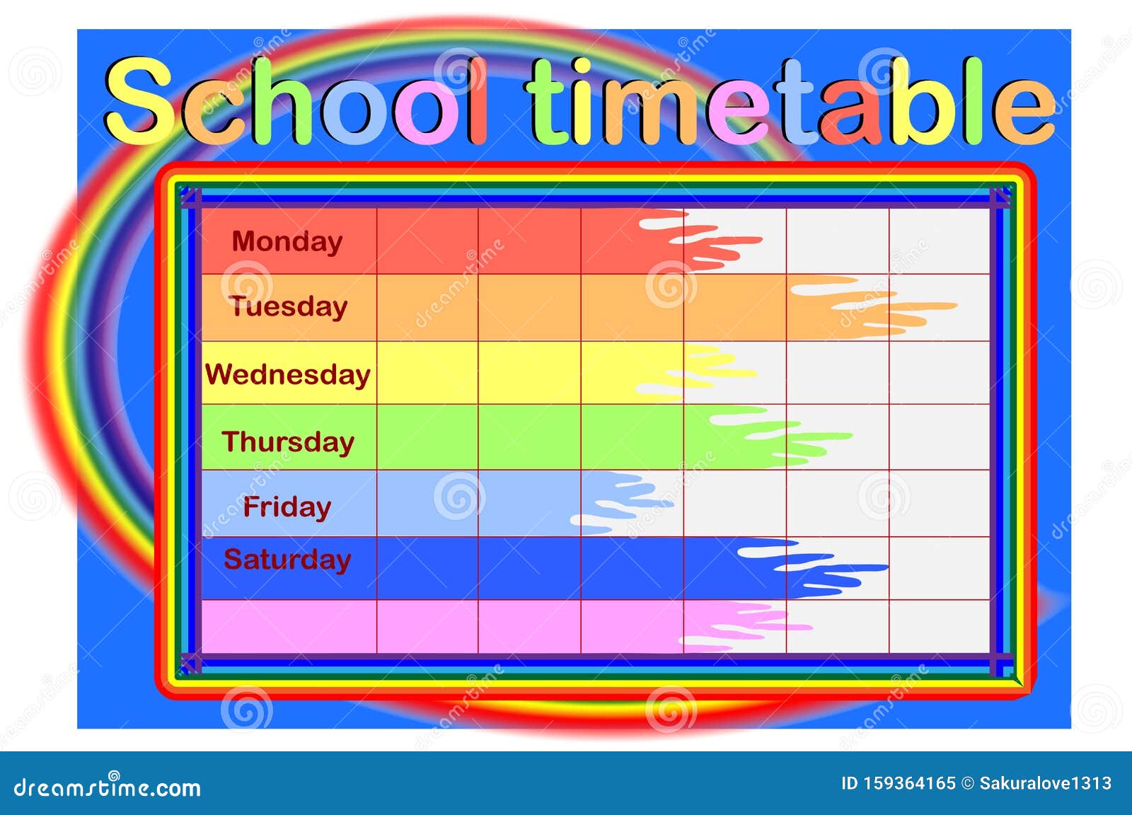 Template School Timetable for Students Stock Illustration ...