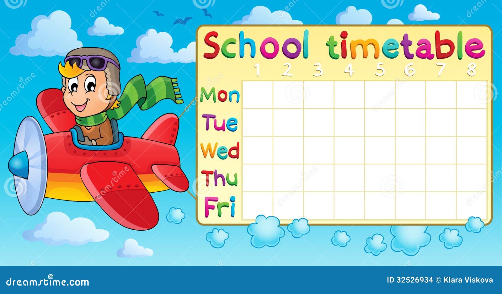 School Timetable Thematic Image 1 Stock Vector - Illustration of ...