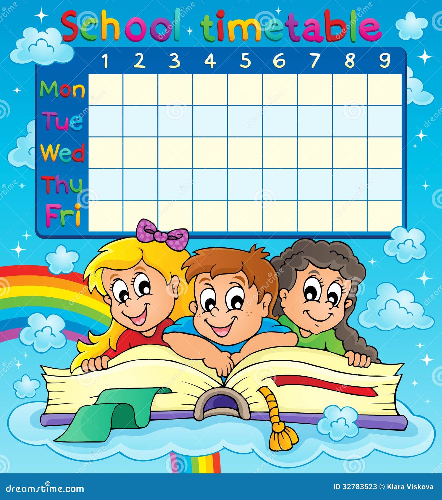 School Timetable Thematic Image 7 Cartoon Vector | CartoonDealer.com ...