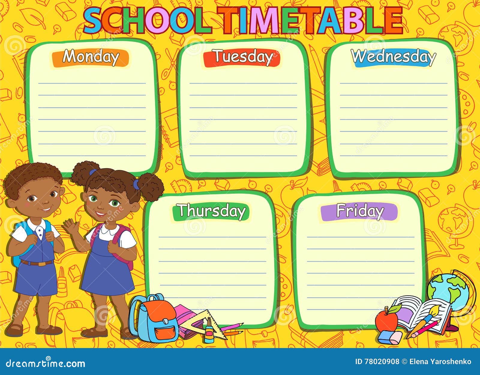 School Timetable Thematic Image Vector Illustration. Stock Vector ...