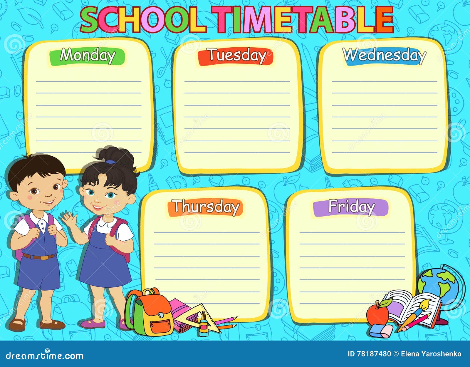 School Timetable Thematic Image Vector Illustration. Stock Vector ...