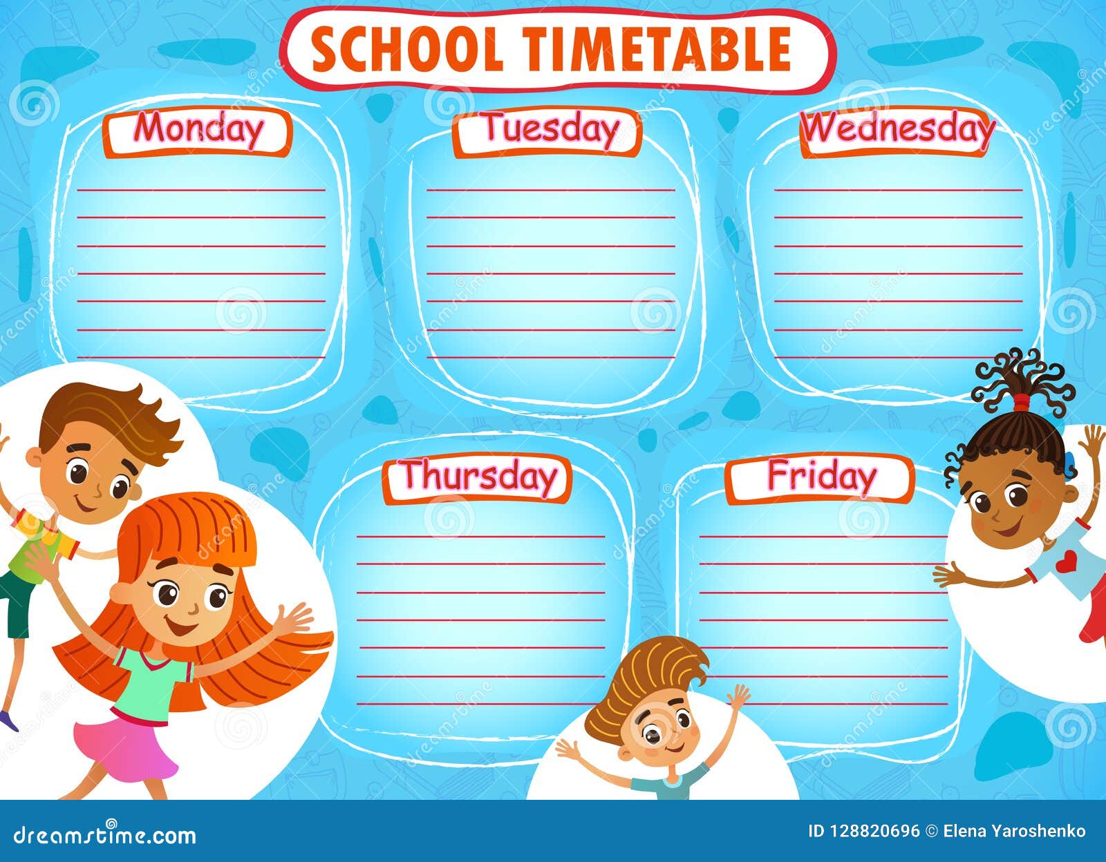 School Timetable Thematic Image Vector Illustration. Stock Vector ...