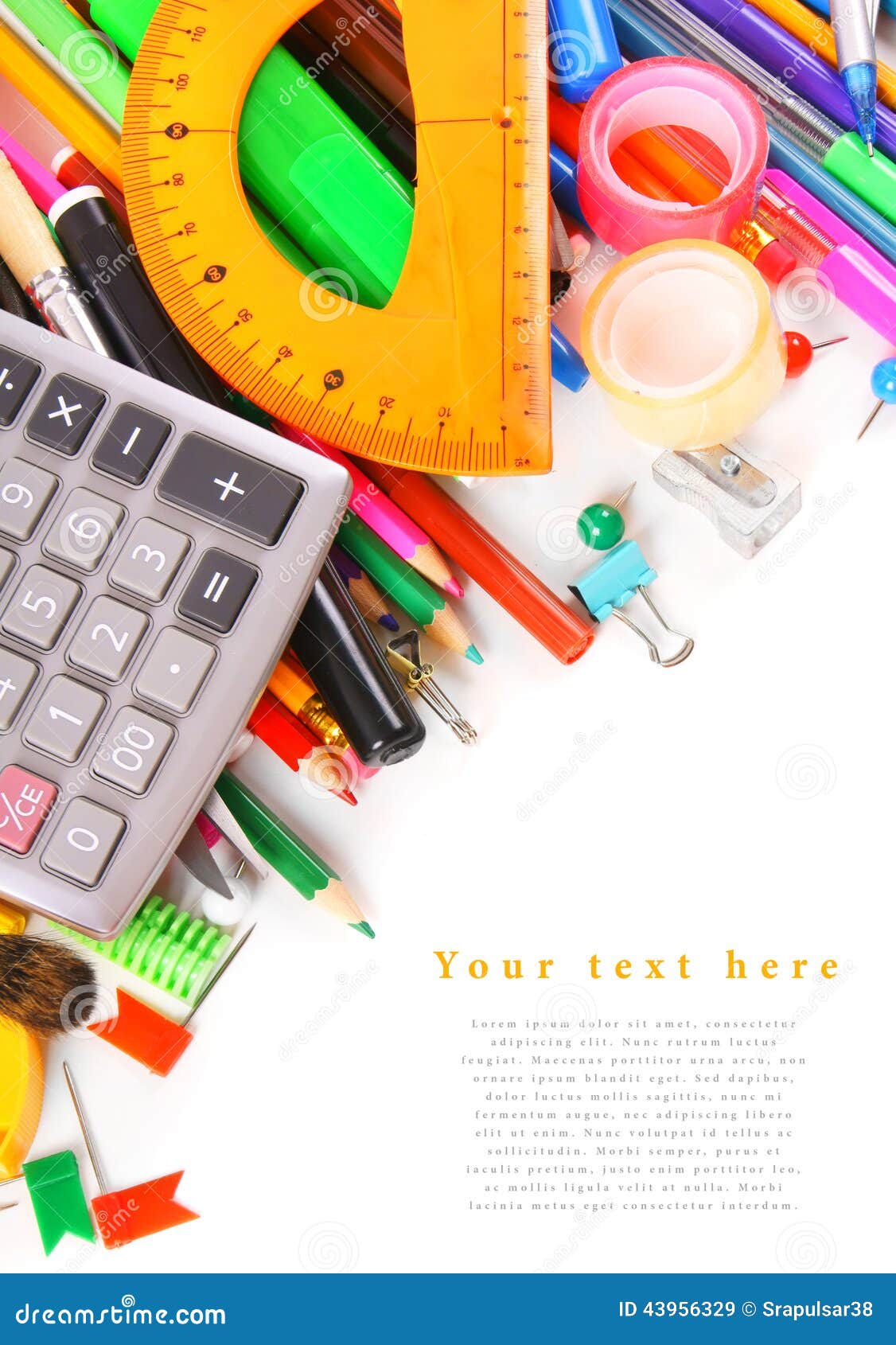 School Tools and Accessories. Stock Image - Image of memo, class: 43956329