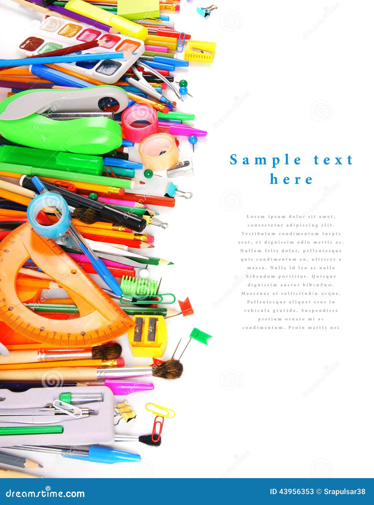School Tools and Accessories. Stock Image - Image of paper, lesson ...