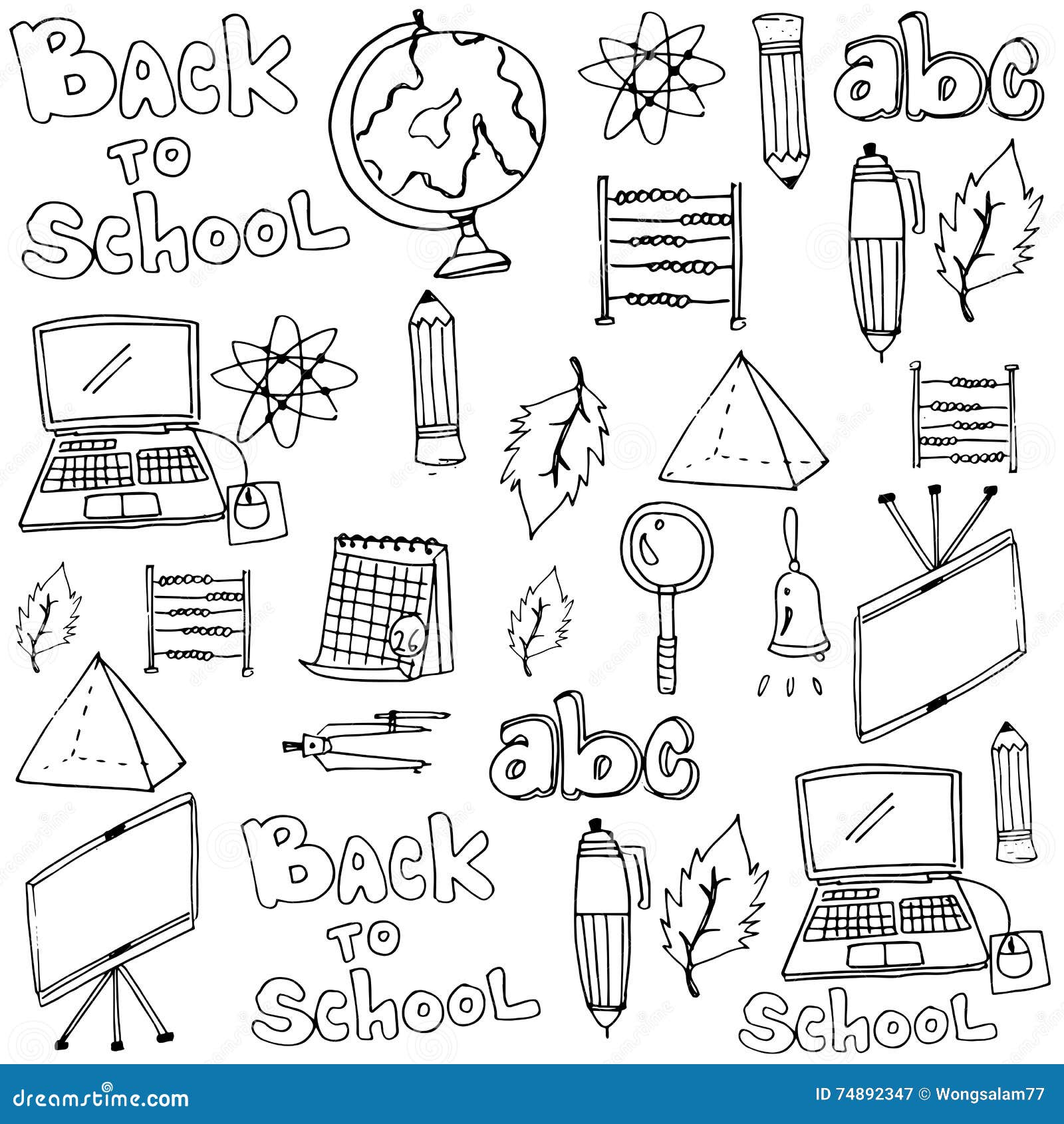 School Tools Classroom Supplies in Doodle Stock Vector - Illustration ...