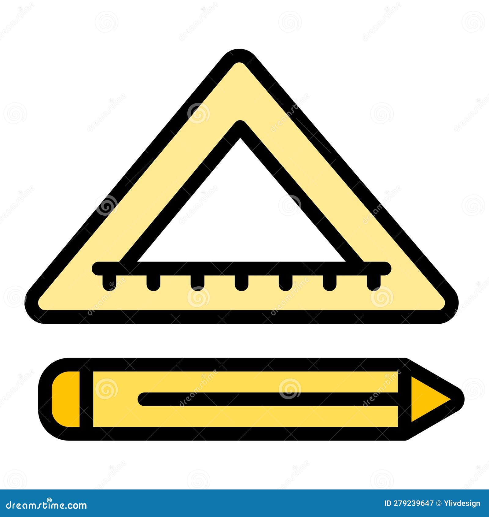 School Tools Icon Vector Flat Stock Illustration - Illustration of ...