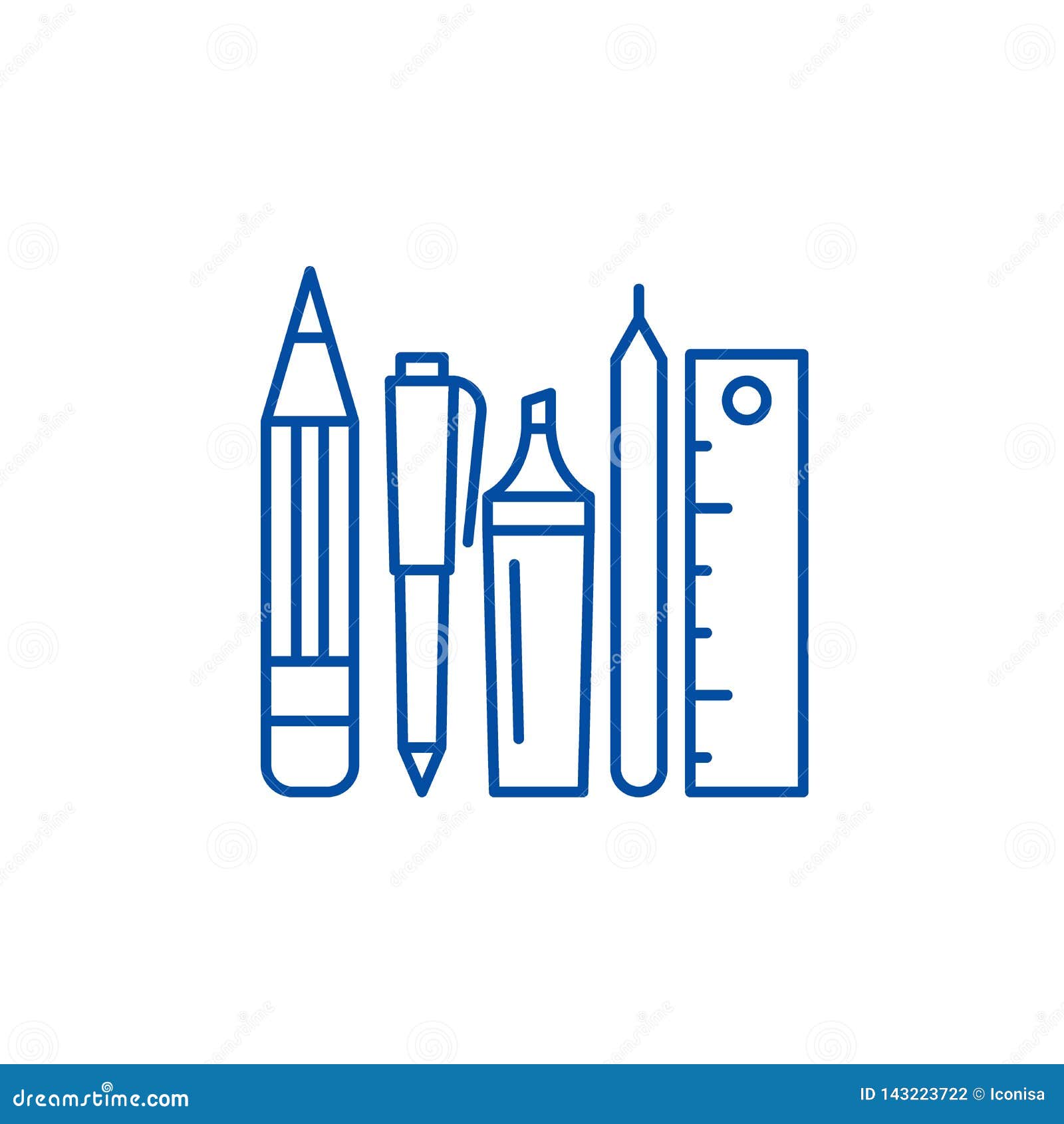 School Tools Line Icon Concept. School Tools Flat Vector Symbol, Sign ...