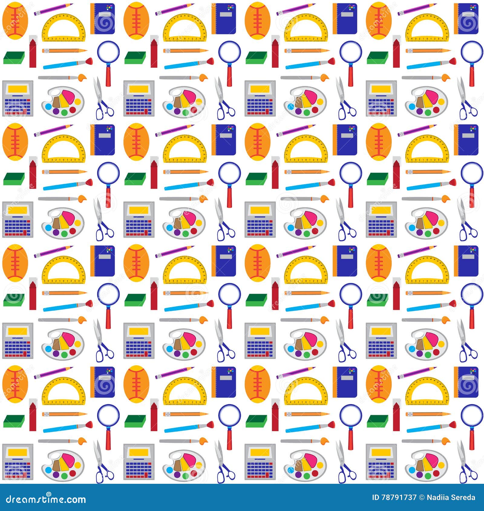 School Tools Seamless Pattern Stock Vector - Illustration of scorer ...