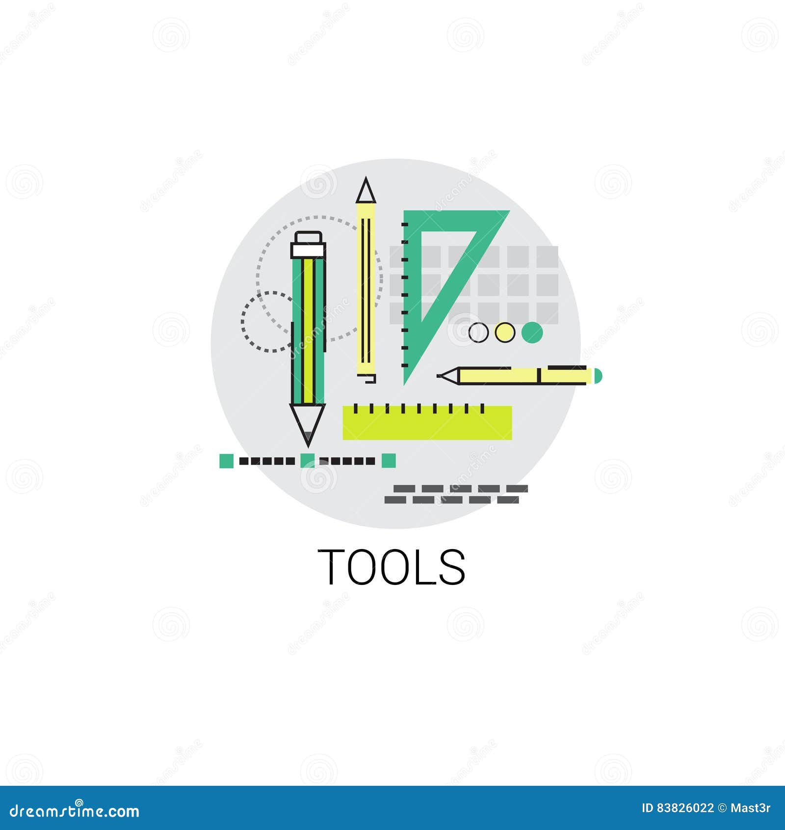 School Tools Study Process University Education Icon Stock Vector ...