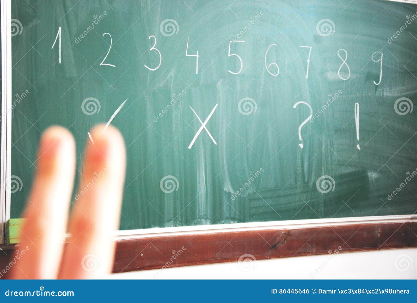 School: Two Fingers in the Classroom Stock Photo - Image of exclamation ...