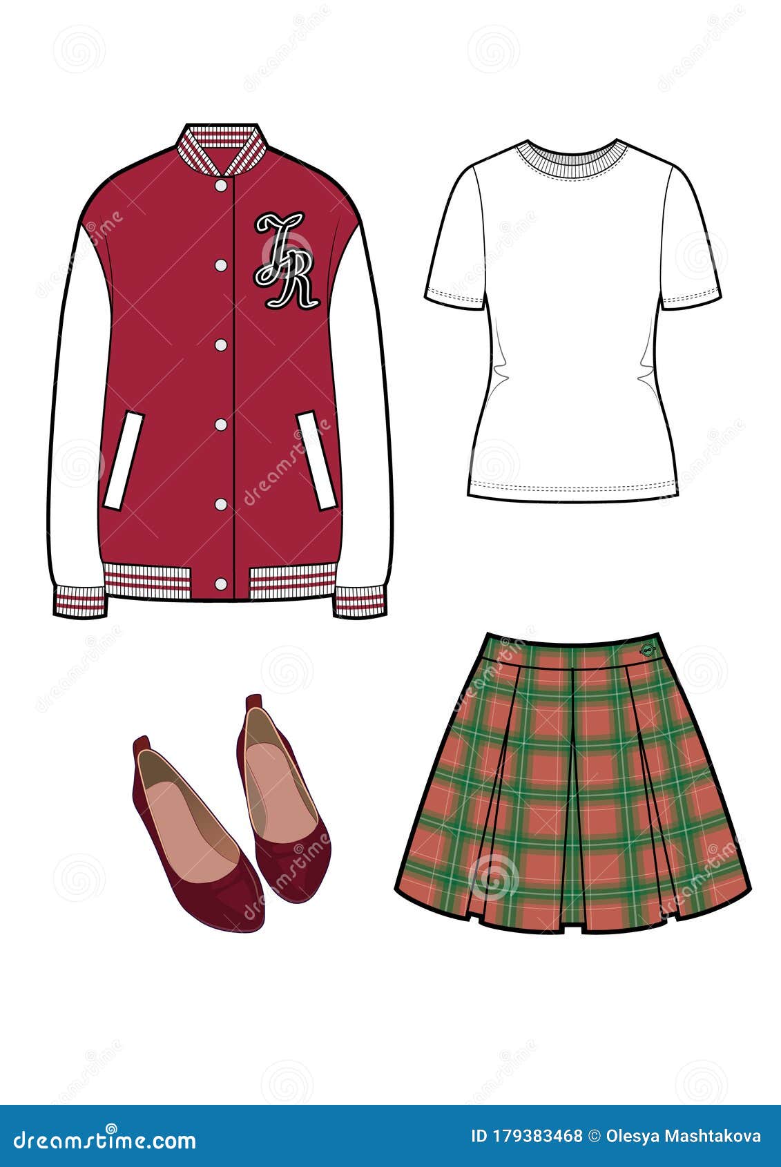 School Uniform With Club Jacket Vector Royalty-Free Stock Image ...