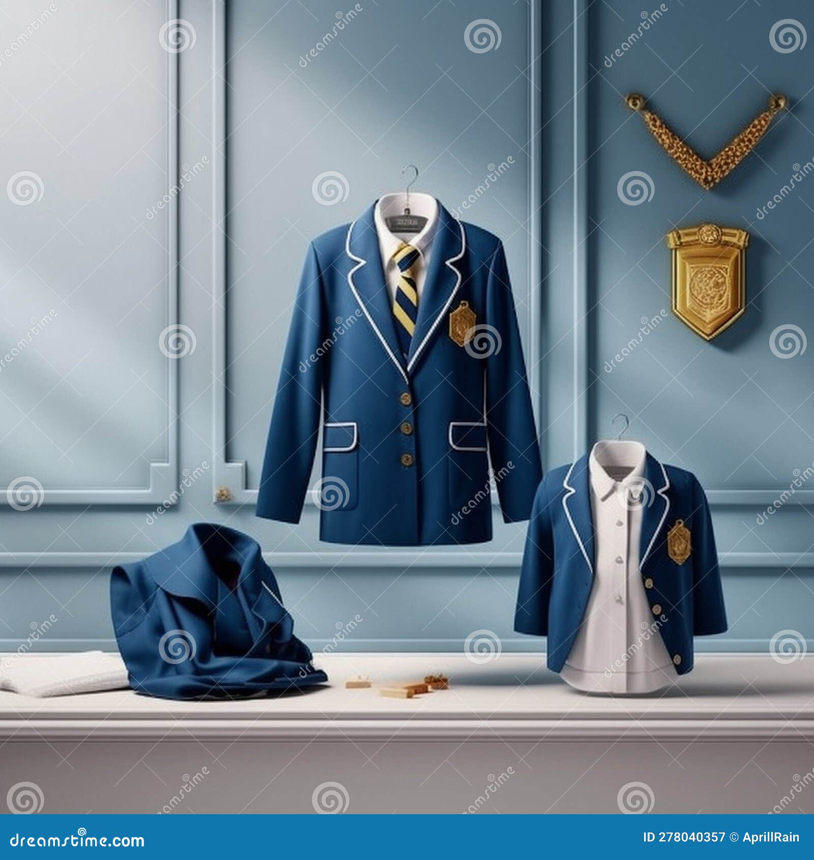 School Uniforms, Various Designs and Options. Blue Colors Stock Image ...