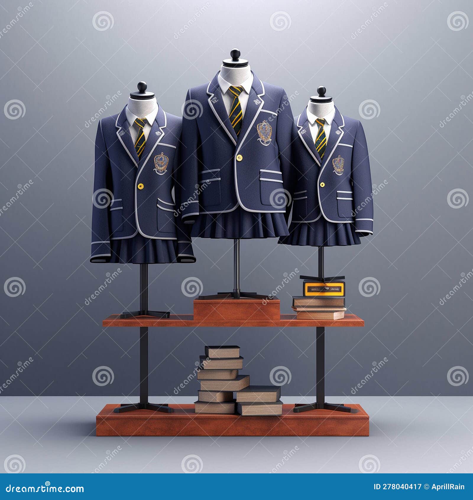 School Uniforms, Various Designs and Options. Blue Colors Stock Image ...