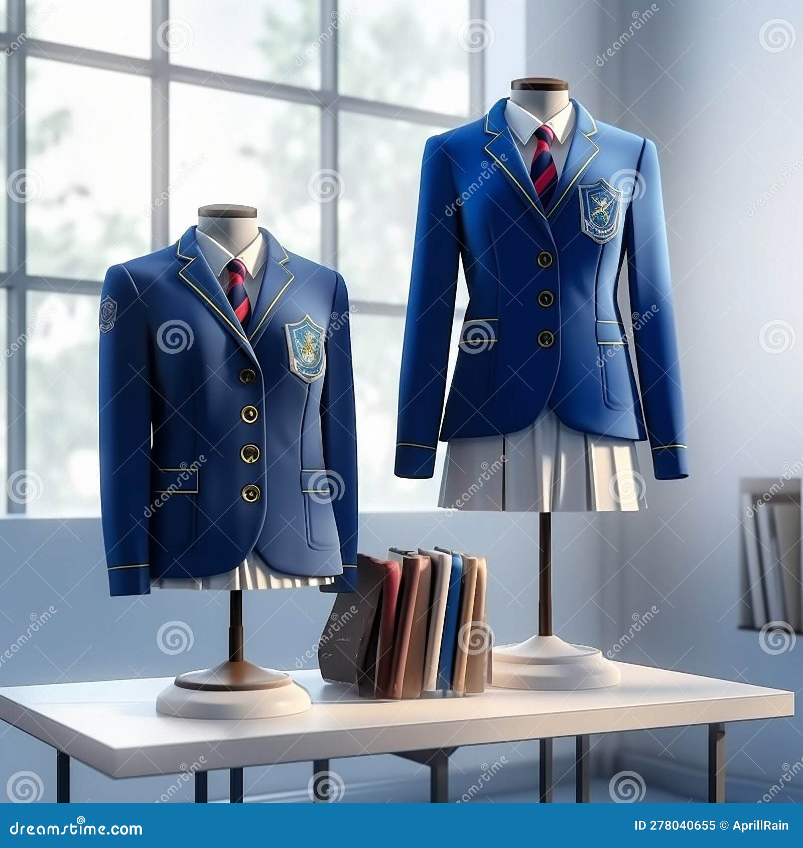 School Uniforms, Various Designs and Options. Blue Colors Stock Image ...