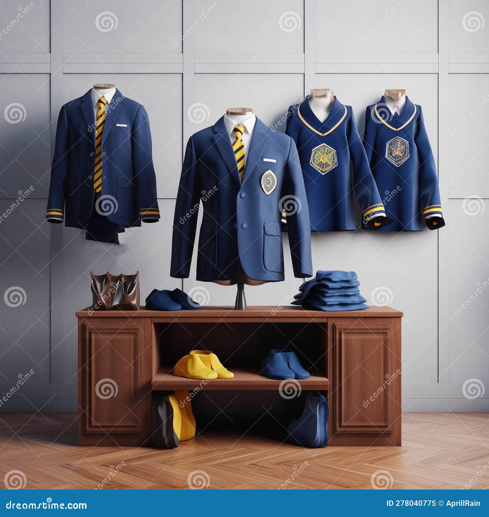 School Uniforms, Various Designs and Options. Blue Colors Stock Image ...