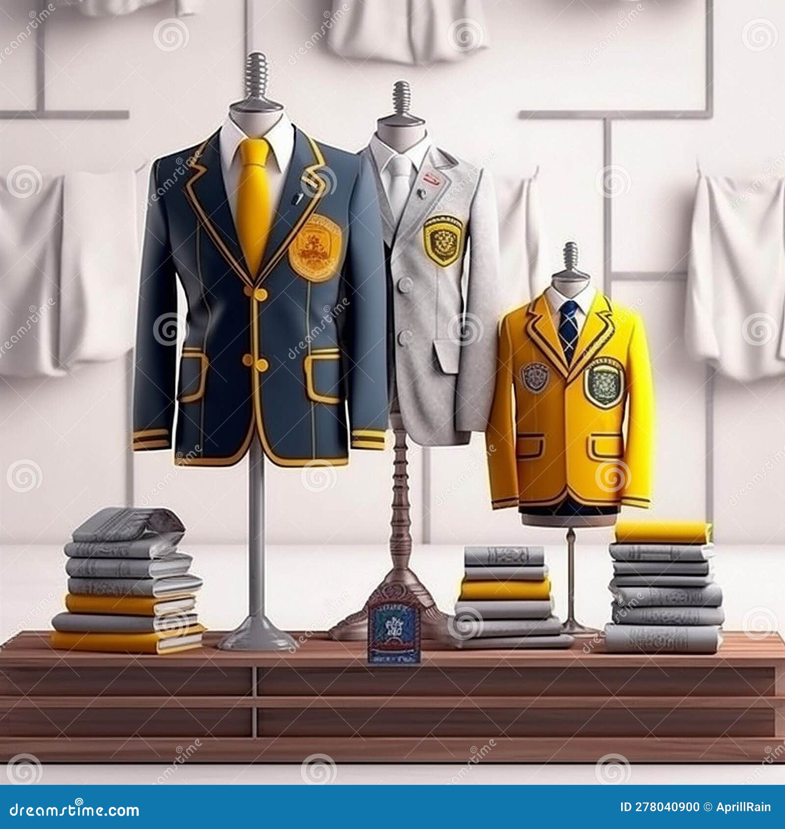 School Uniforms, Various Designs and Options. Blue Colors Stock Photo ...