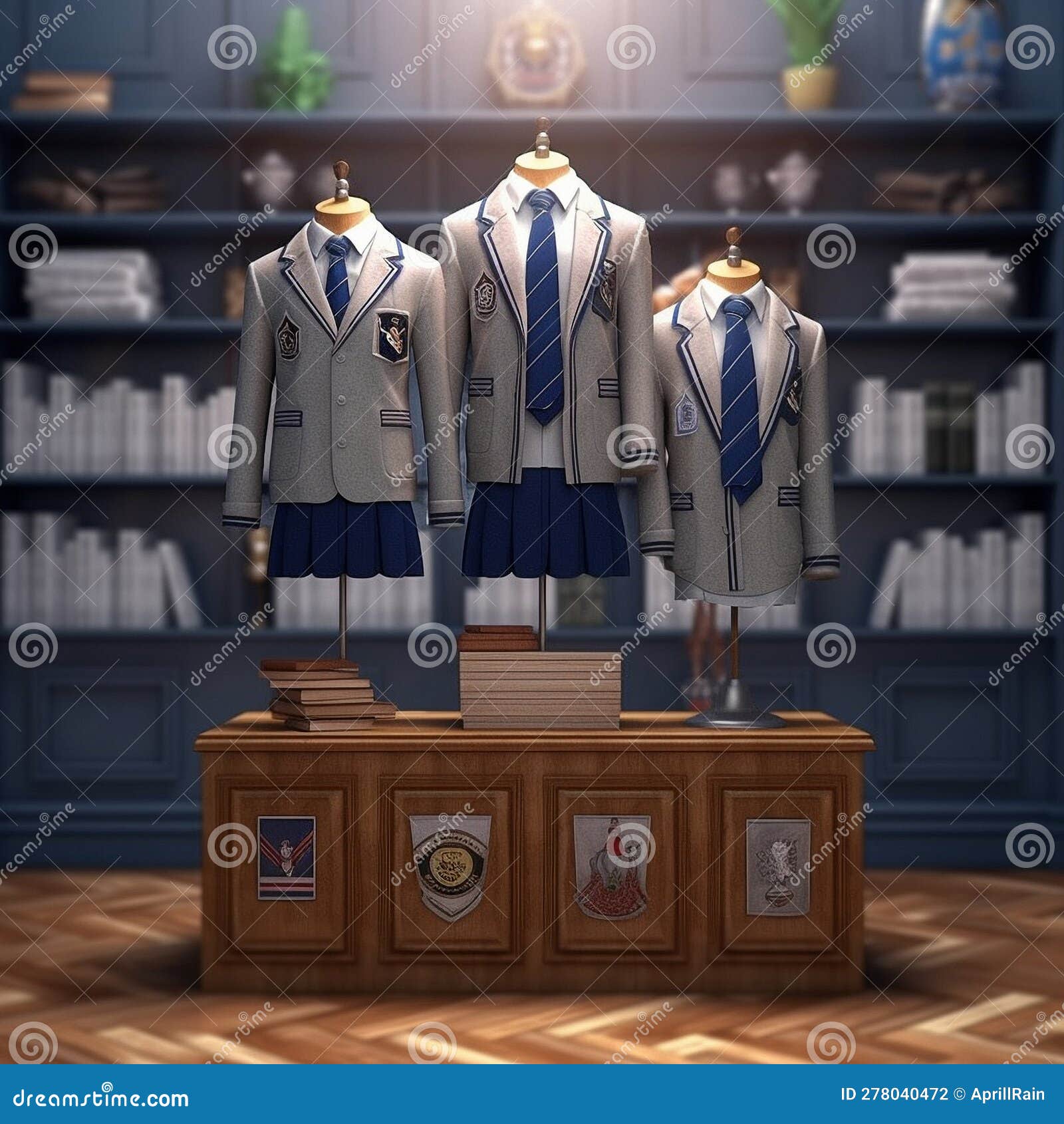 School Uniforms, Various Designs and Options. Gray Colors Stock Photo ...