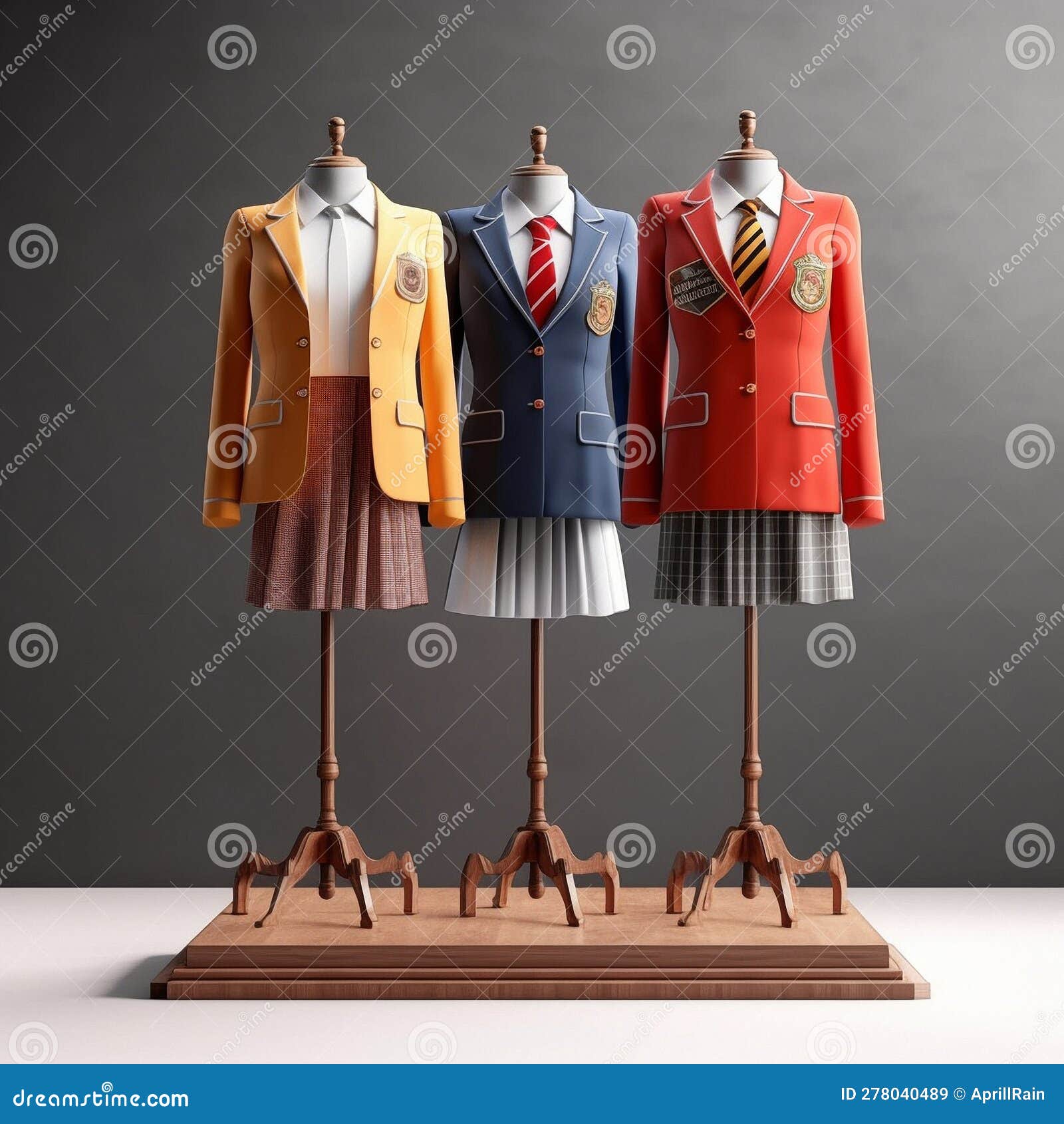 School Uniforms, Various Designs and Options Stock Image - Image of ...