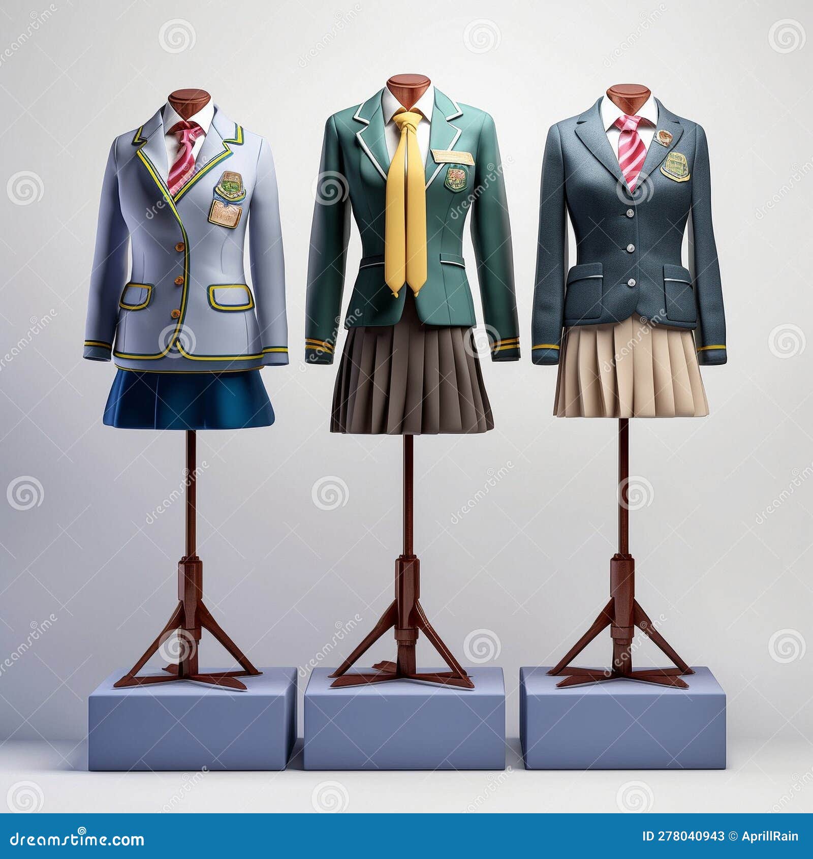 School Uniforms, Various Designs and Options Stock Image - Image of ...